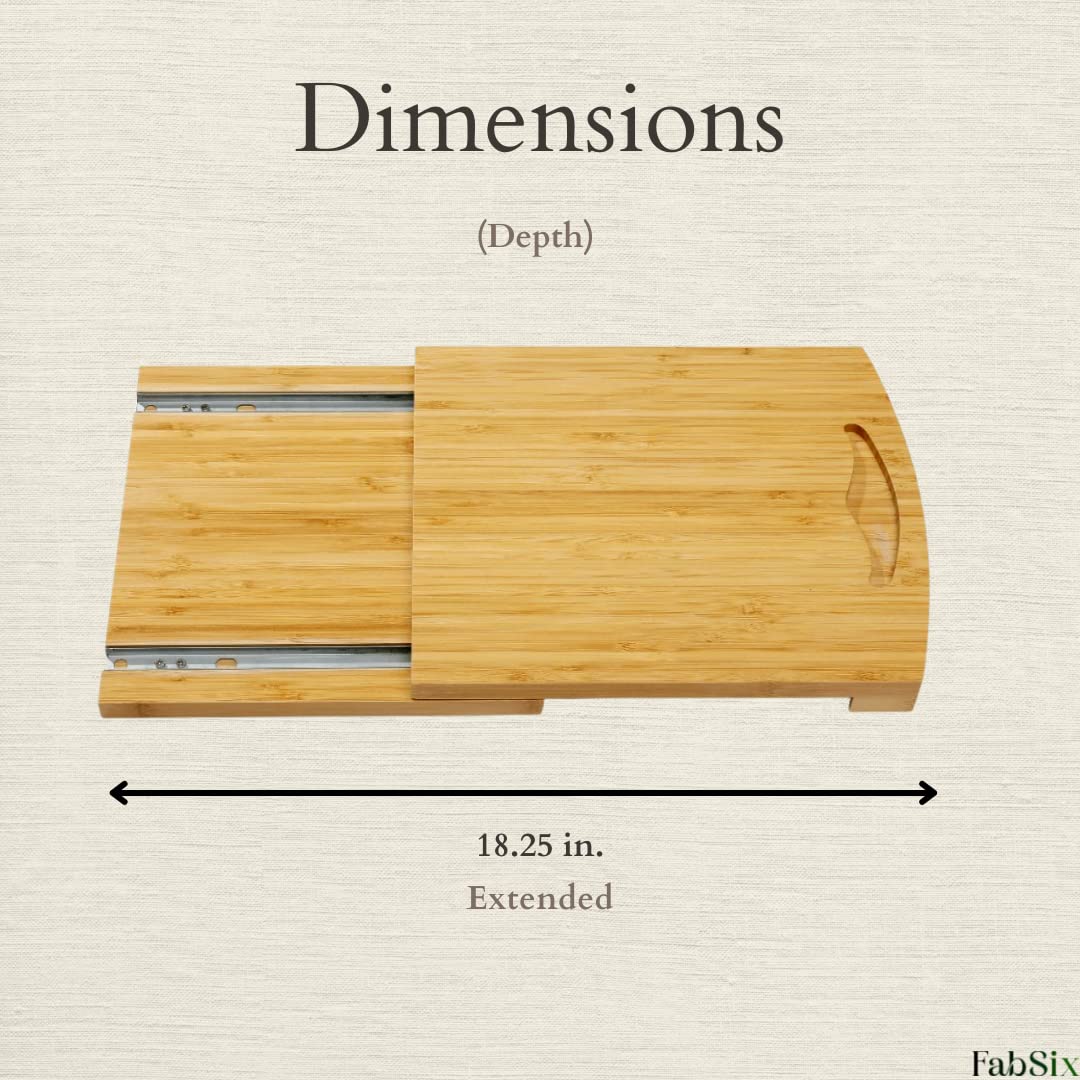FabSix Bamboo Kitchen Appliance Slider for Counter - Small Appliance Slider - Under Cabinet Sliding Tray for Counter - Sliding Tray for Coffee Maker, Appliance Sliders for Kitchen Appliances.