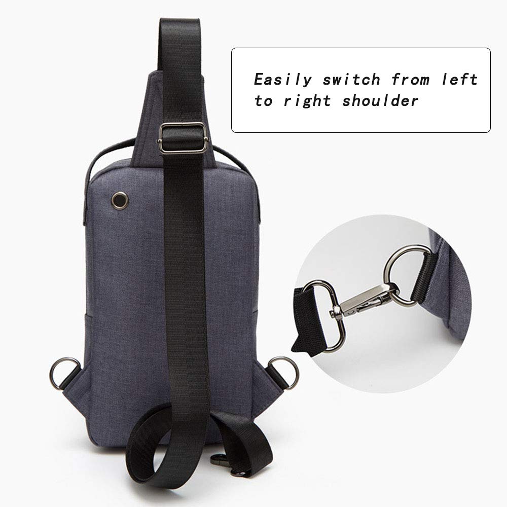 YUKABAN Sling Bag Water Resistant Shoulder Chest Crossbody Bags Sling Backpack for Men Women (Black)
