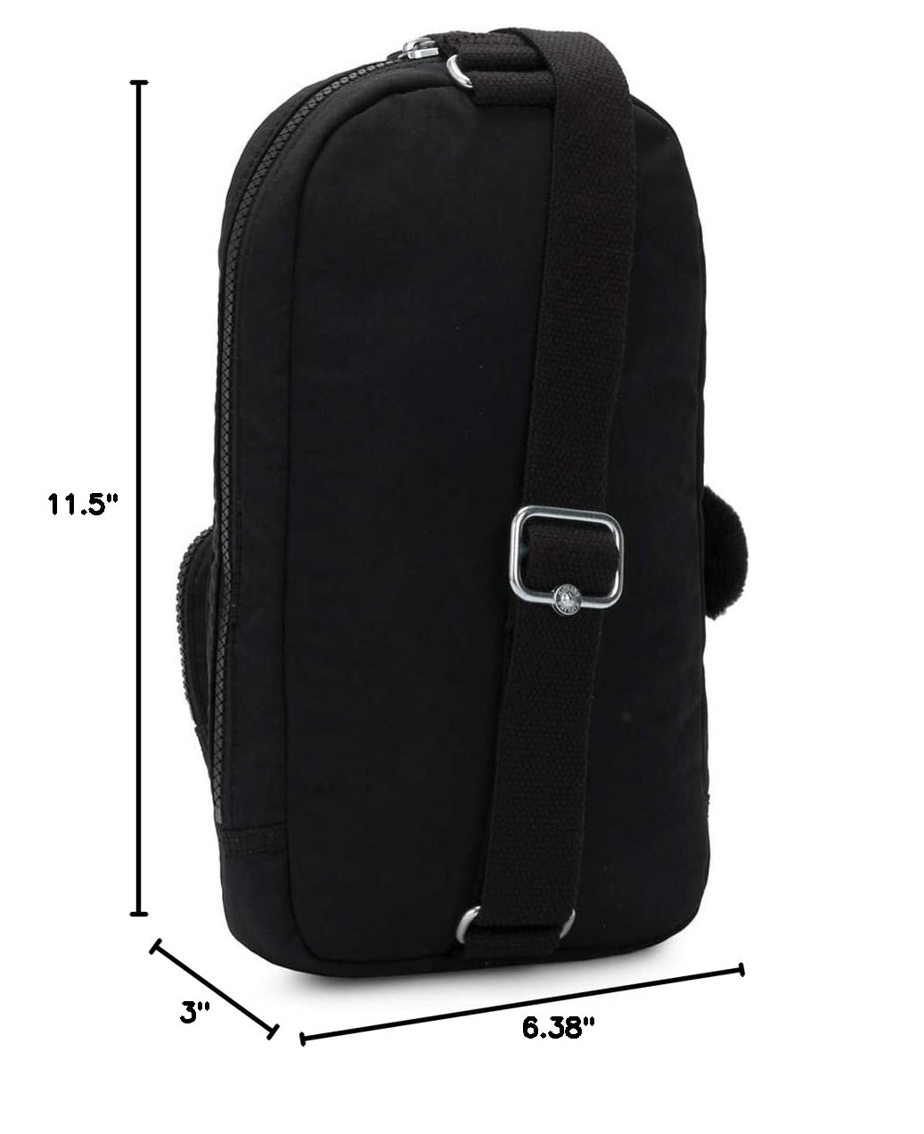 Kipling Women's Blake Backpack, Adjustable, Removable Crossbody Strap, Nylon Travel Organizer, Black Tonal, 6.38''L x 11.5''H x 3''D
