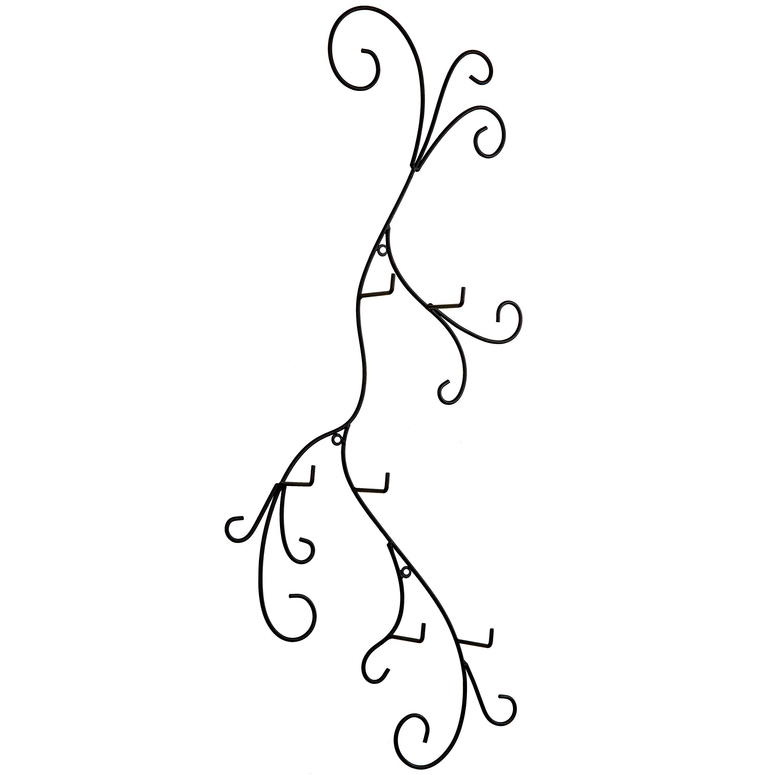 MyGift Wall Mounted Decorative Black Metal Vertical Plate Holder Display Stand, 3 Tier Rack for Large Collectible Plates