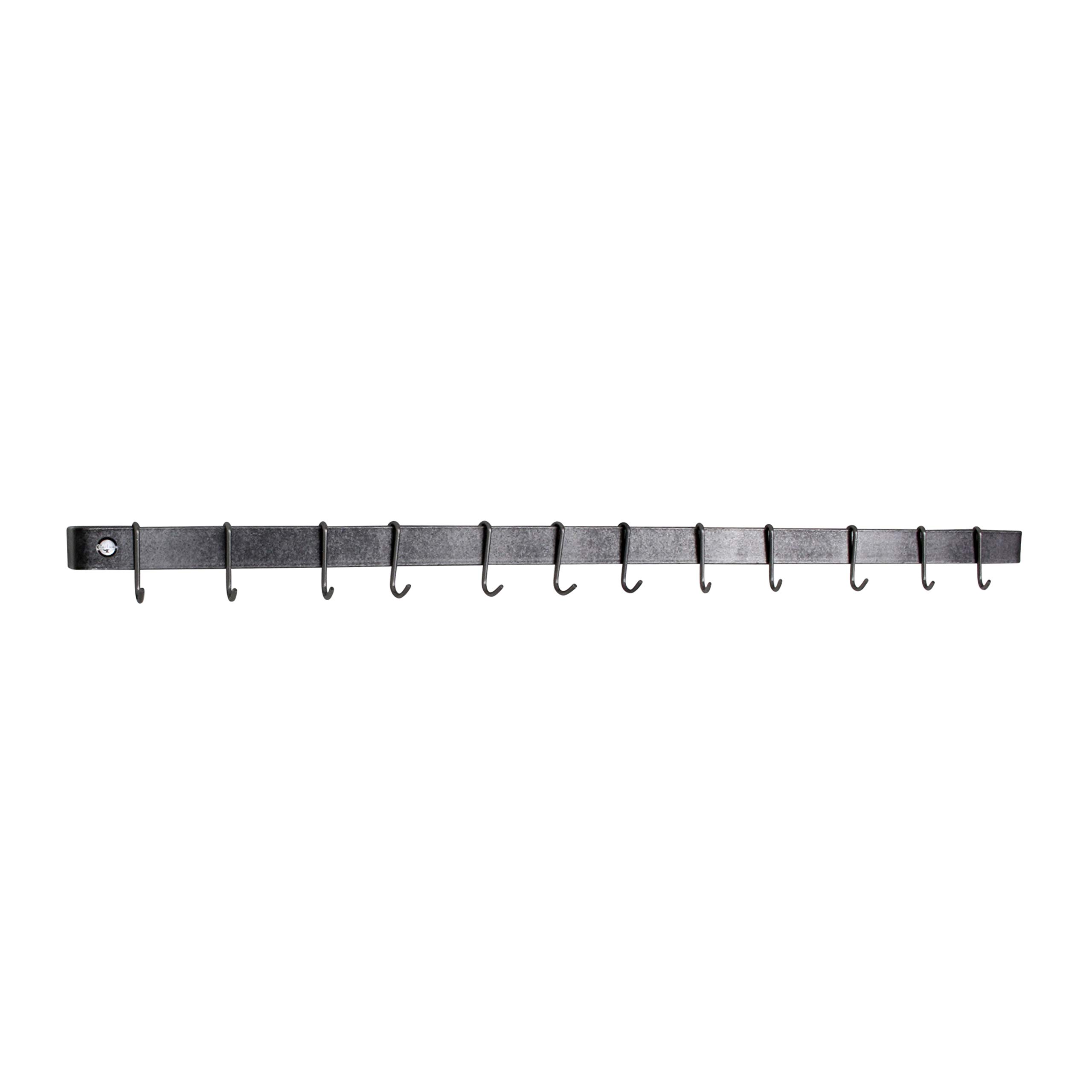 Enclume Premier Utensil Bar Wall Pot Rack, Hammered Steel