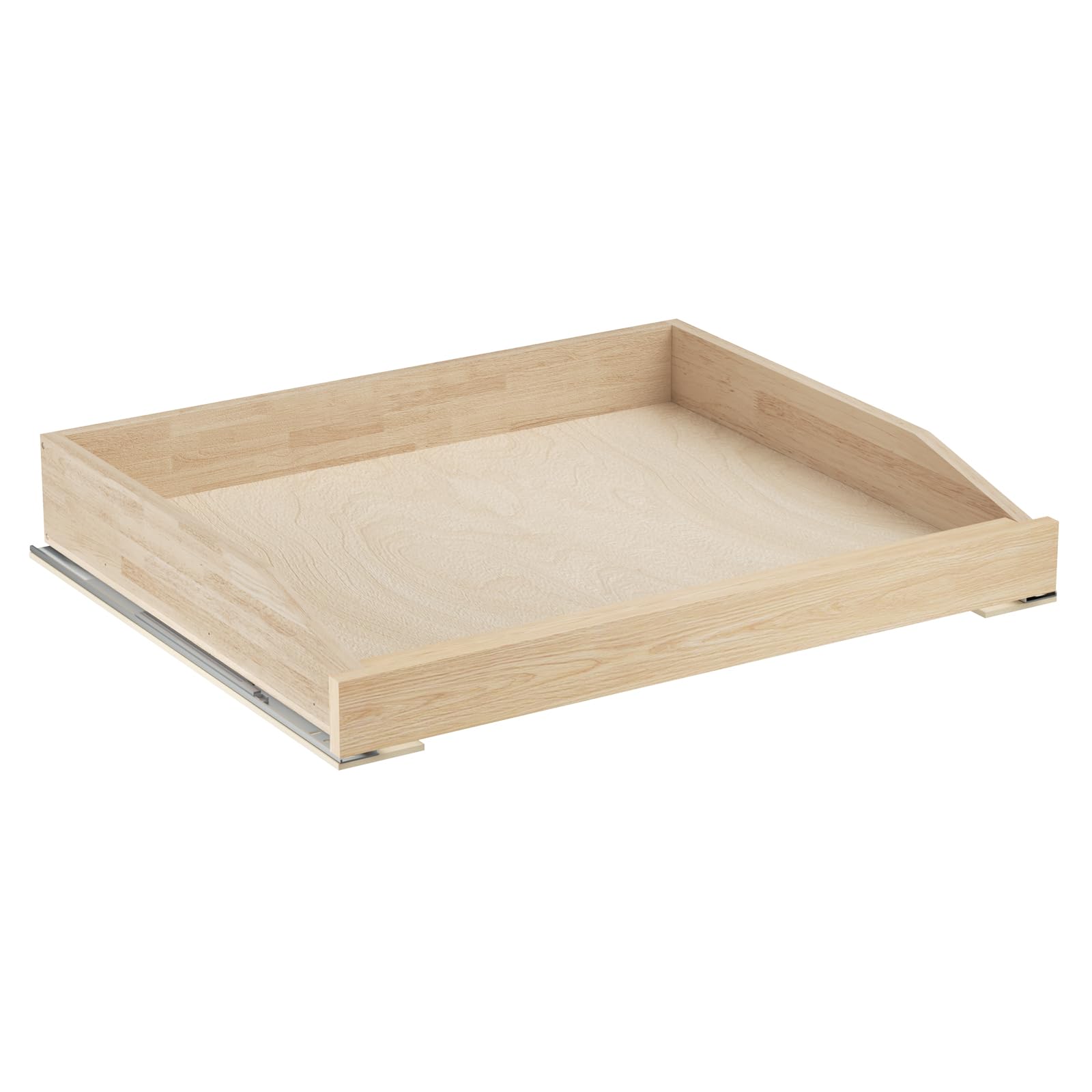 LOVMOR Single Pull Out Cabinet Organizer 26”W x 21”D, Soft Close Slide Out Drawer Storage Shelves for Kitchen, Wood Cabinet Shelf Pull-Out Organizer Storage for Base Cabinet