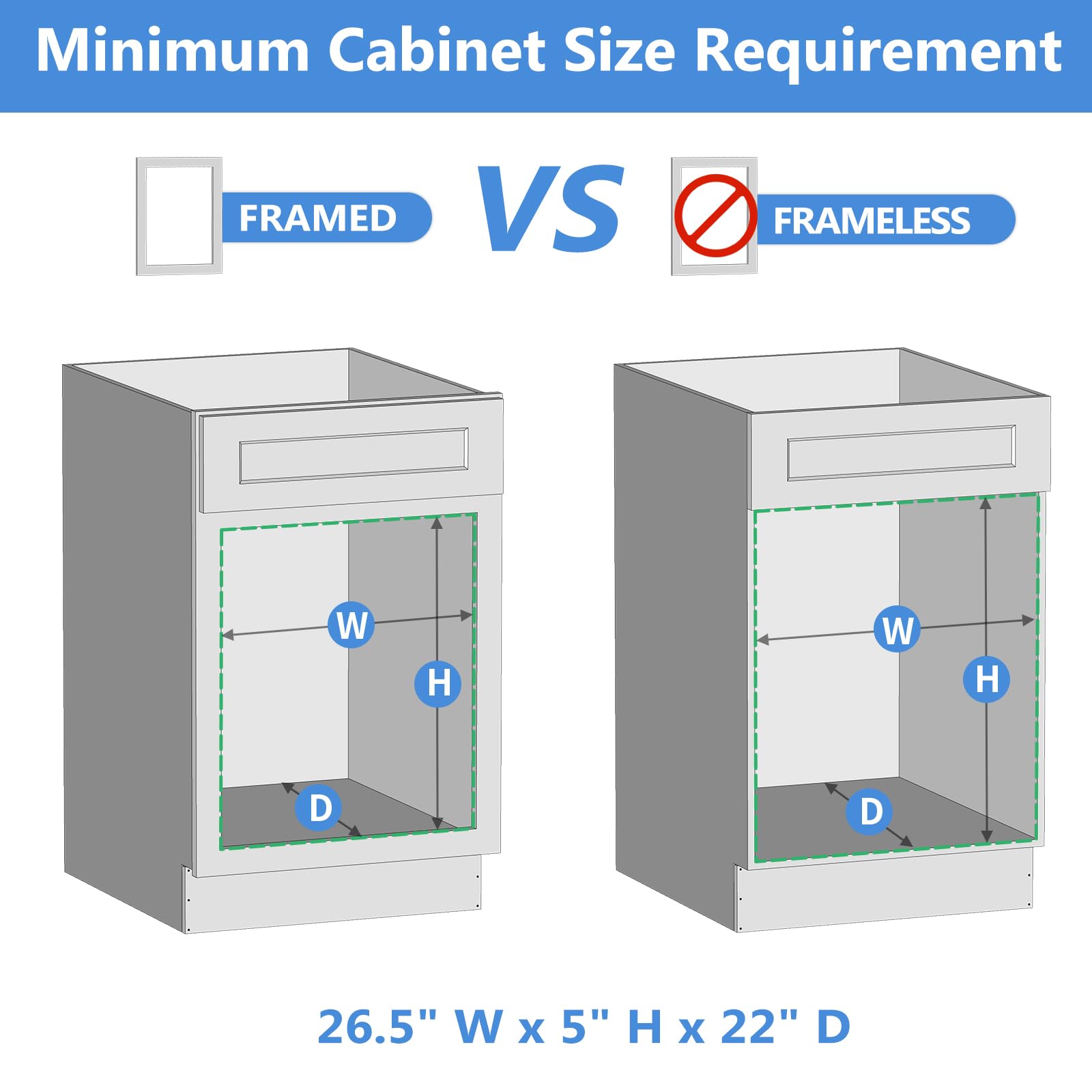 LOVMOR Single Pull Out Cabinet Organizer 26”W x 21”D, Soft Close Slide Out Drawer Storage Shelves for Kitchen, Wood Cabinet Shelf Pull-Out Organizer Storage for Base Cabinet
