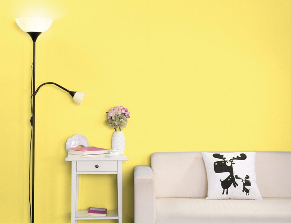 Yija Solid Color Frosted Waterproof Wallpaper Shelf Drawer Liner Self-Adhesive Cabinet Sticker 15.6 Inch by 98 Inch (Light Yellow)