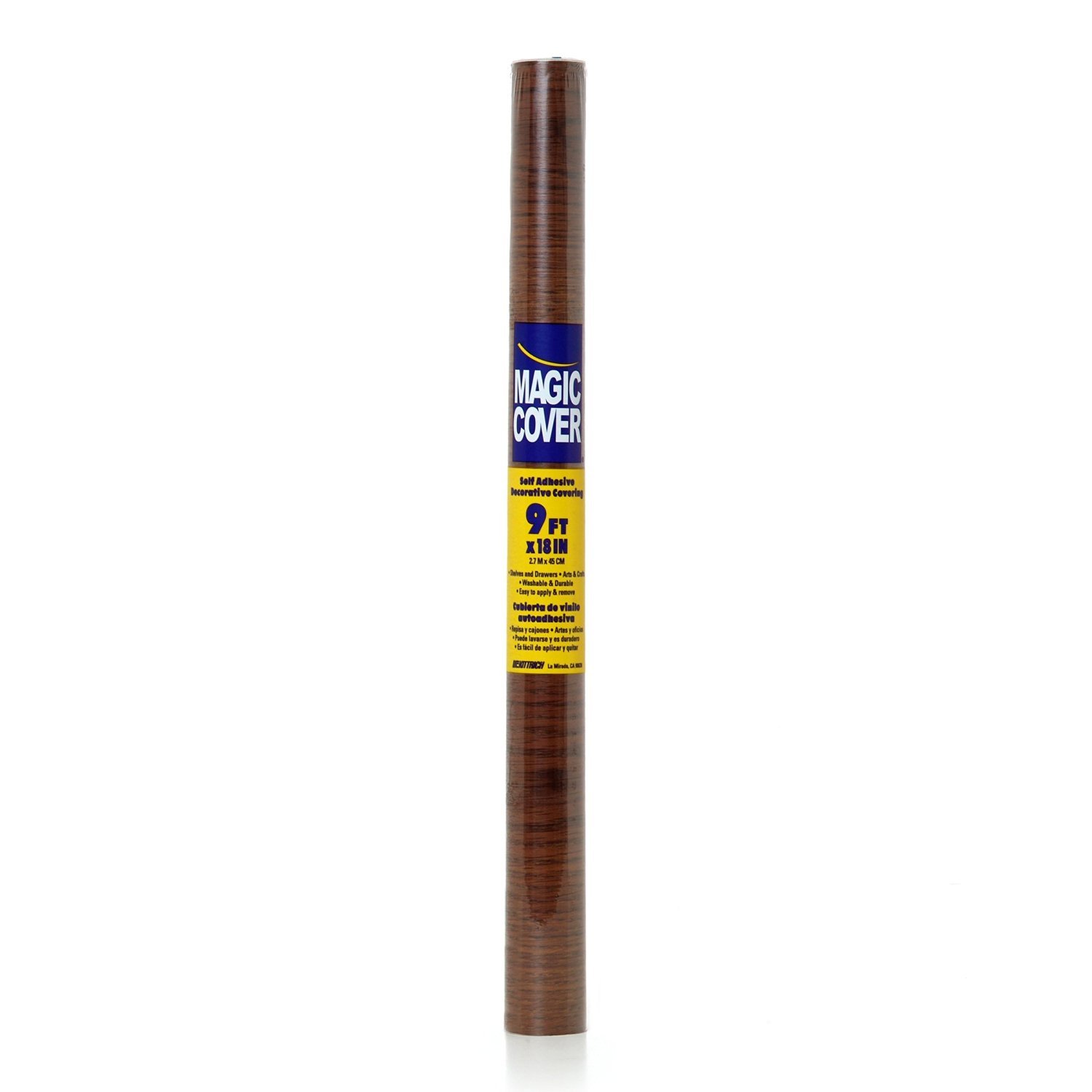 Magic Cover Premium Adhesive Vinyl Contact Shelf Liner and Drawer Liner, 18"x9', Antique Birch
