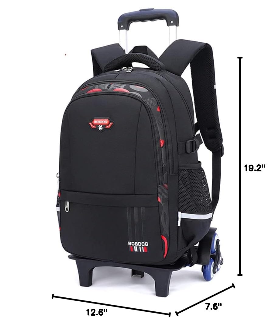 Mfikaryi Solid Color Elemetary Rolling Backpack,Camo Prints Kids Wheeled School BookBag,Backpack with wheels for boys
