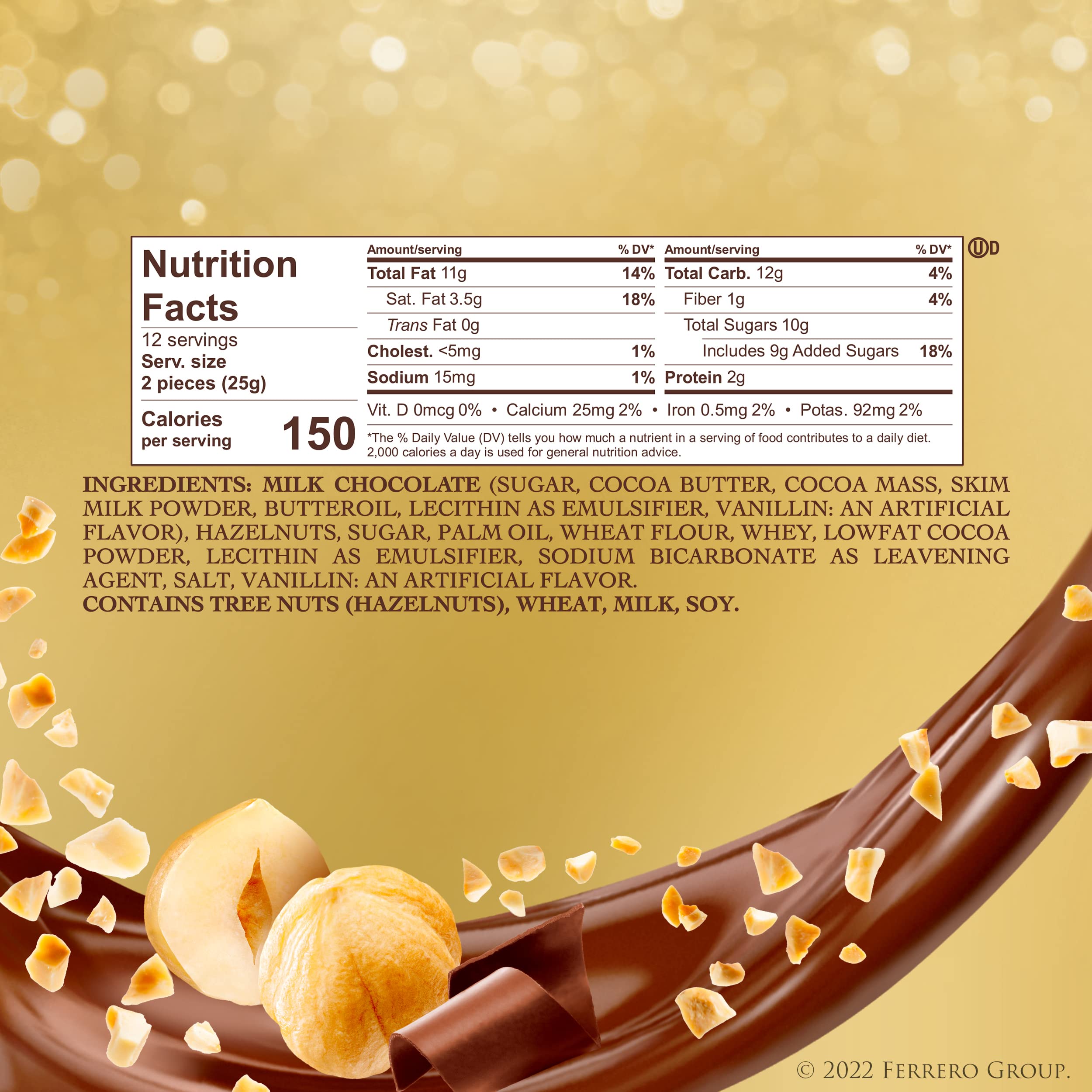 Ferrero Rocher Premium Gourmet Milk Chocolate Hazelnut, Individually Wrapped Candy for Gifting, A Great Easter Gift, 10.5 oz, 24 Count