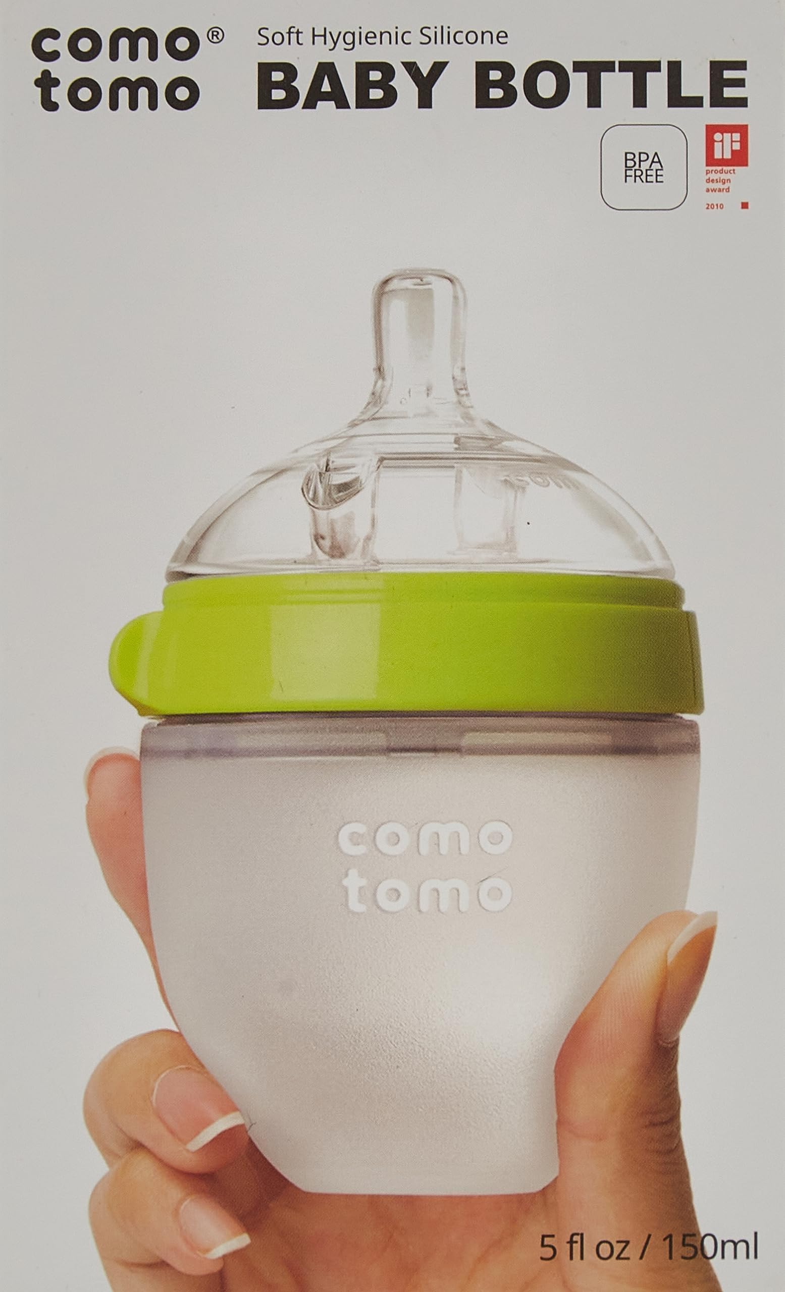 Comotomo Baby Bottle, Green, 5 oz