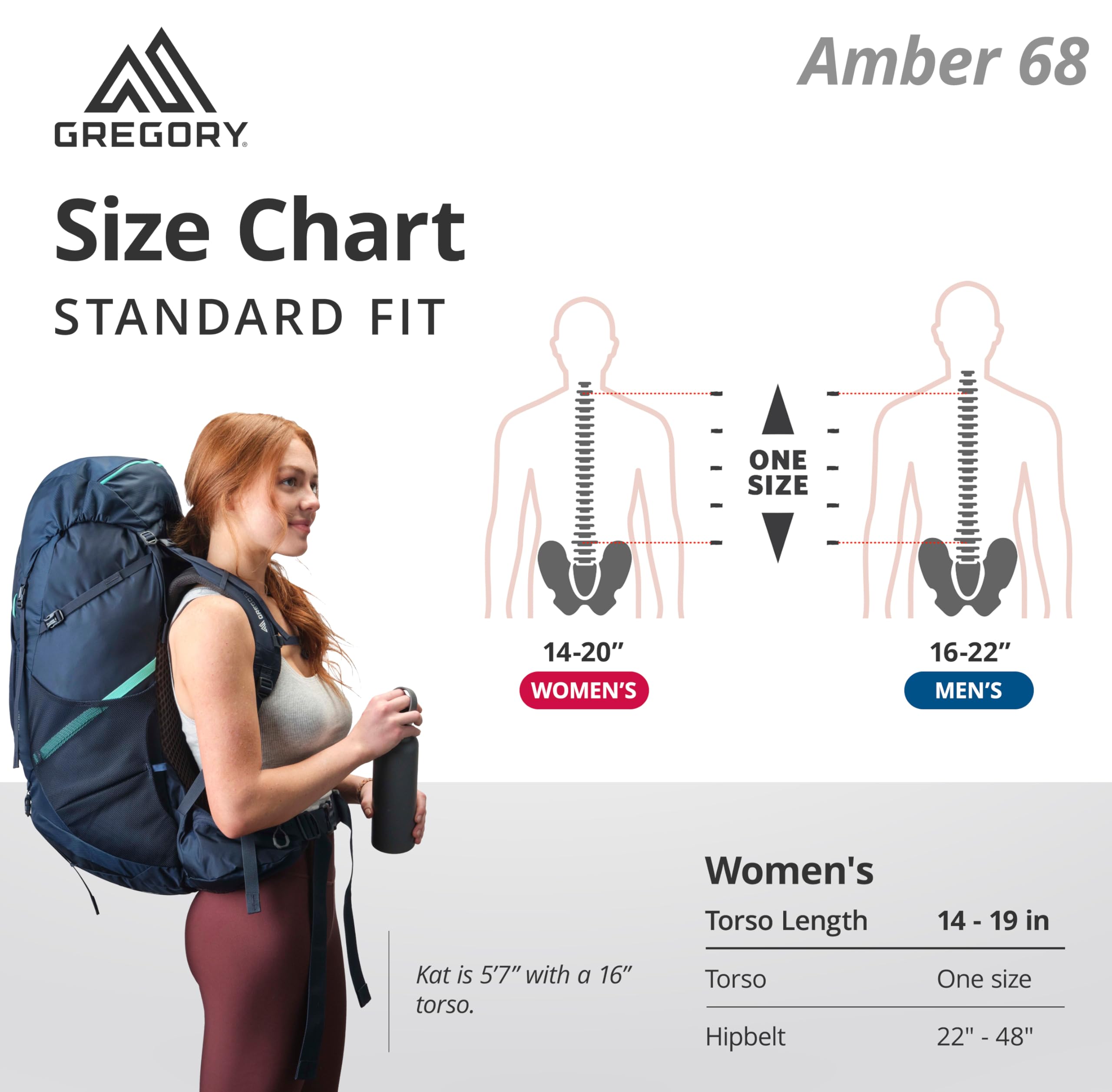 Gregory Mountain Products Women's Amber 55 Backpack Sienna Red