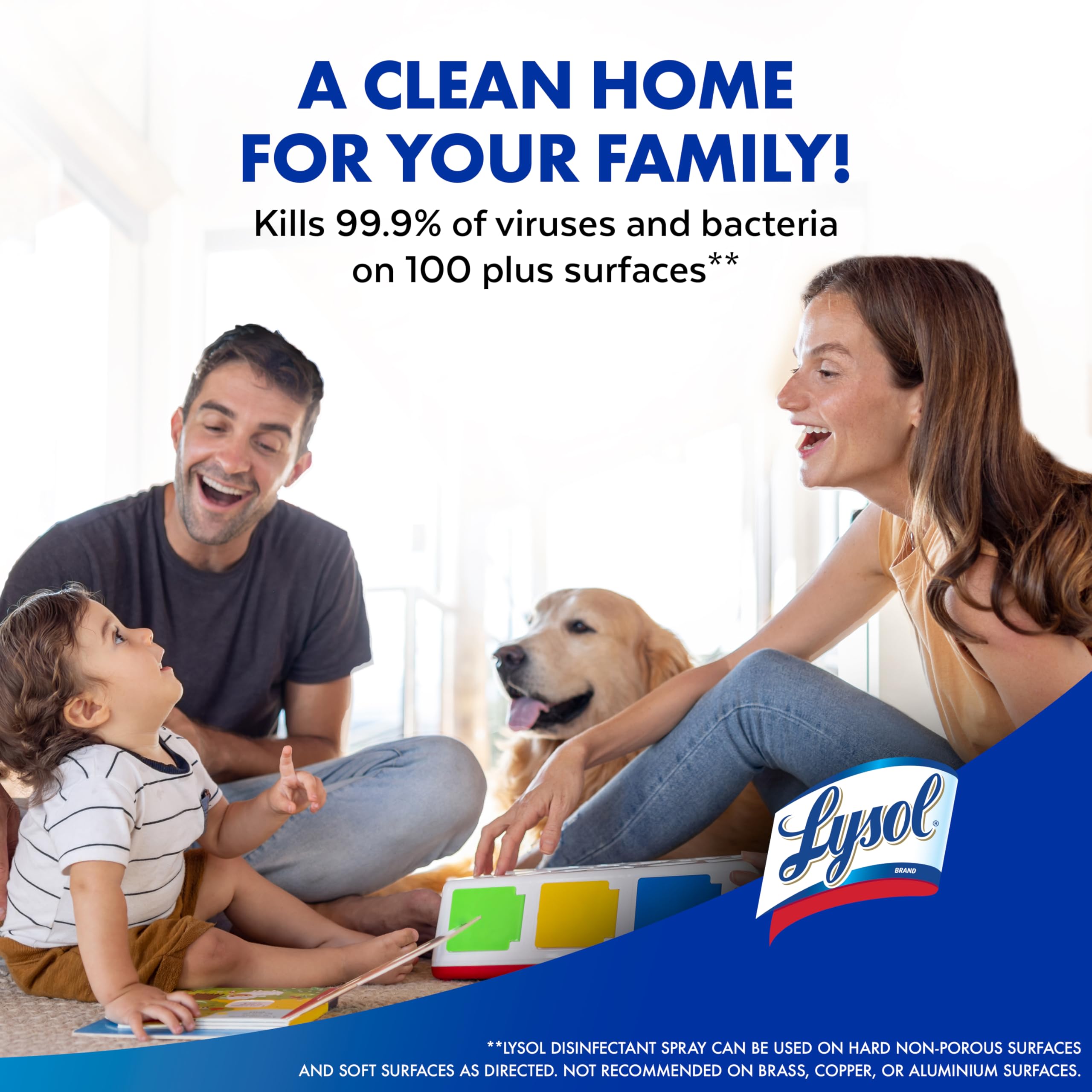 Lysol Disinfectant Spray, Sanitizing and Antibacterial Spray, For Disinfecting and Deodorizing, Crisp Linen, 1 Count, 12.5 fl oz