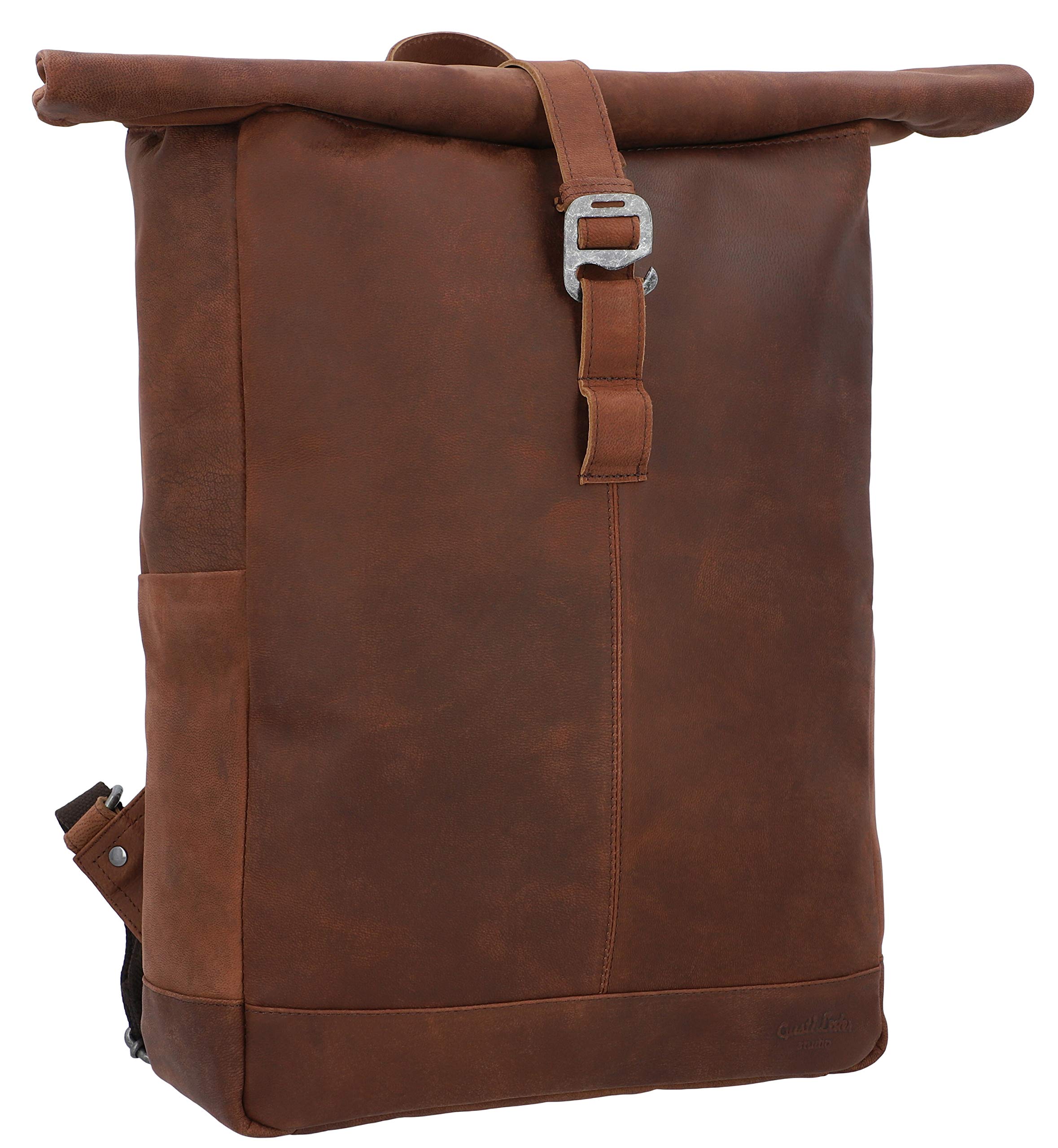Gusti Backpack Leather-Bendik Rolltop Messenger bag Backpack Leather backpack Vintage city backpack Outdoor backpack Laptop bag Uni backpack Travelling bag Brown leather
