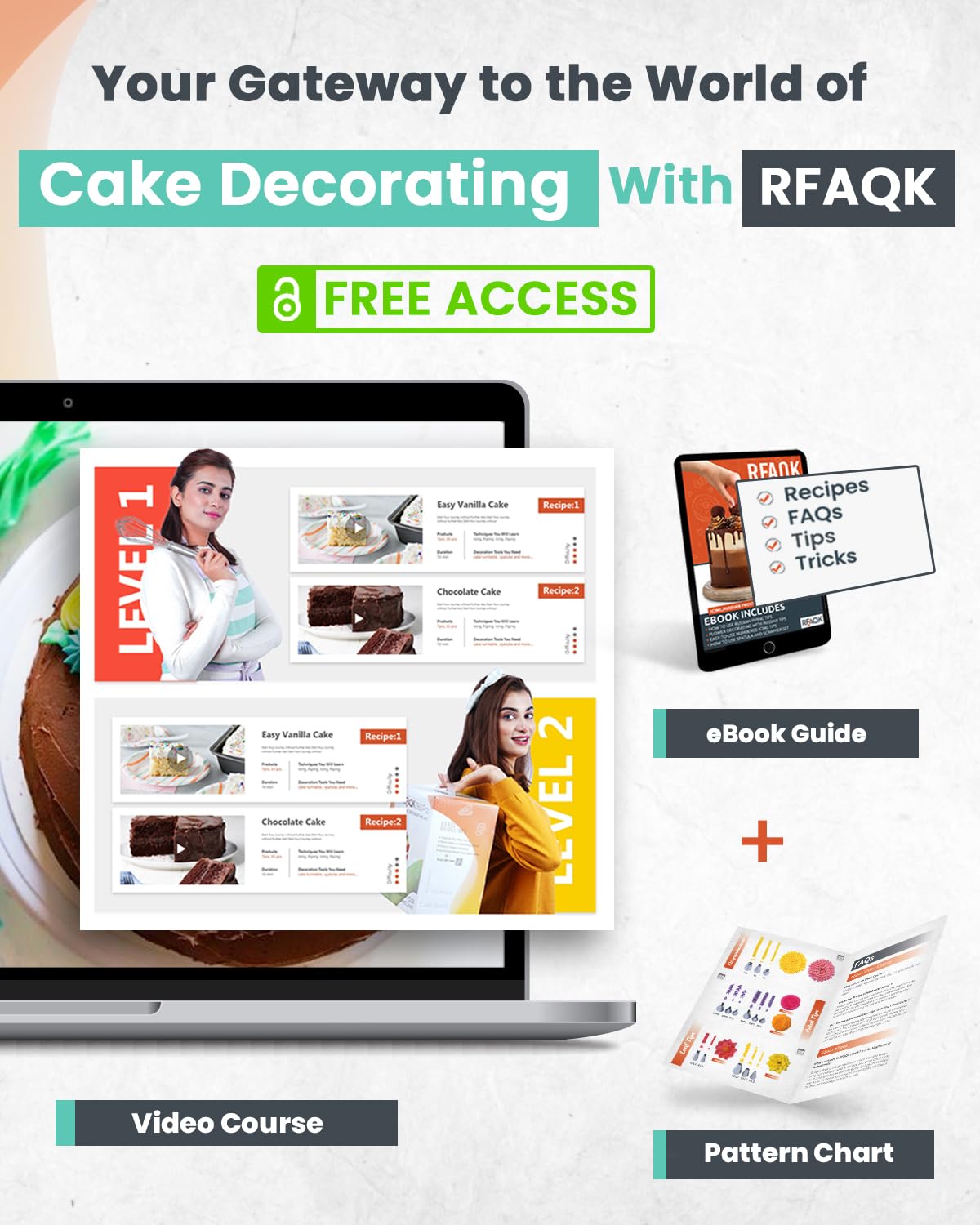 65PCs Cake Decorating Kit Baking Supplies Tools with Non-Slip Cake Turntable-Cake leveler- 24 Numbered Icing Piping Tips, Pattern Chart & EBook- Straight & Angled Spatula-30 Piping Bags- 3 Scraper Set