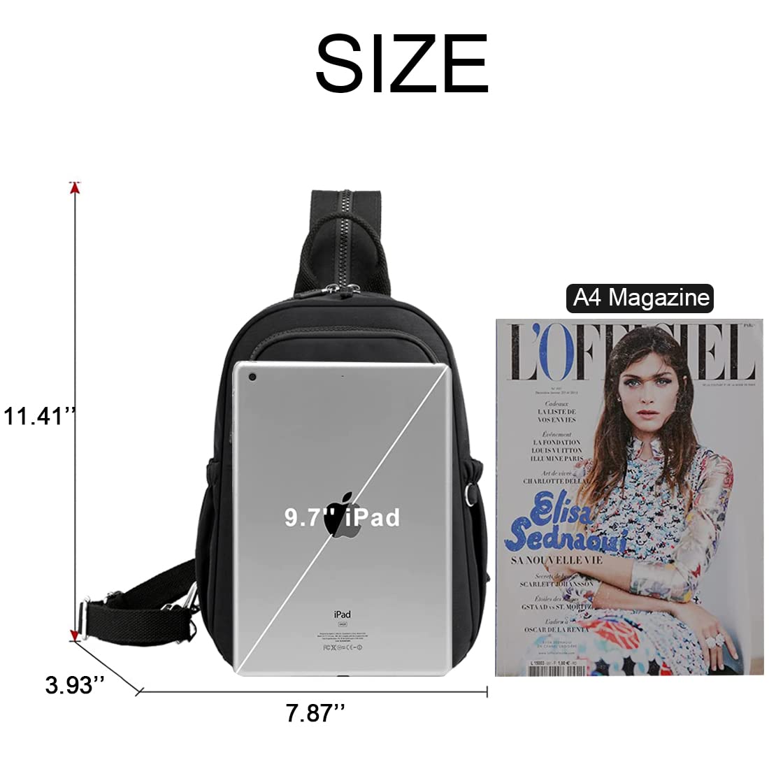 Sunwel Fashion Mini Backpack & Sling Bag 2 Way Carry Nylon Casual Daypack Chest Bag with Detachable Pom Pom Ball Keychain for Women (black)
