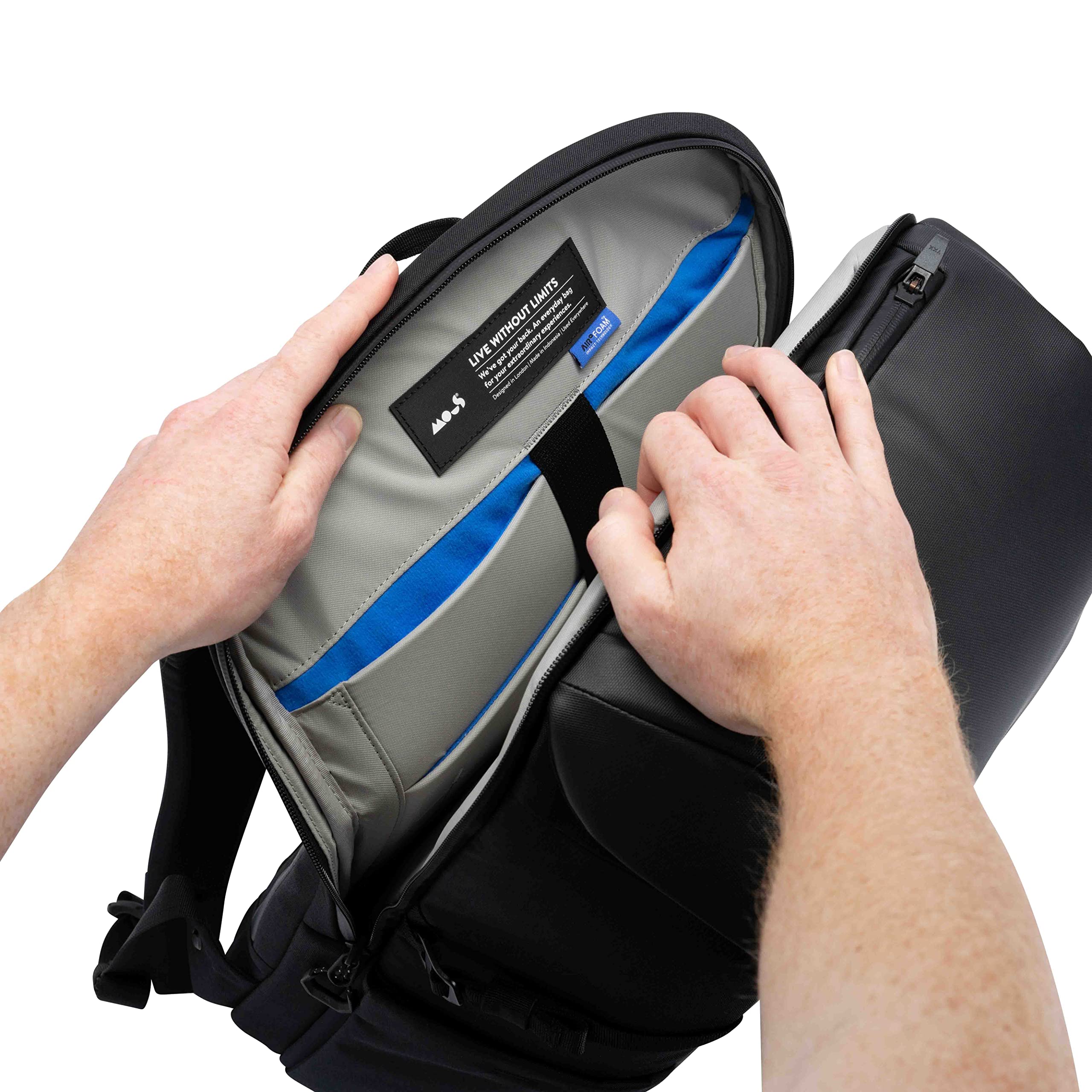 MOUS - Backpack with Laptop Compartment - 25L Ultra-Protective Tech Backpack Water-Resistant for Work, Business, Travel - Black