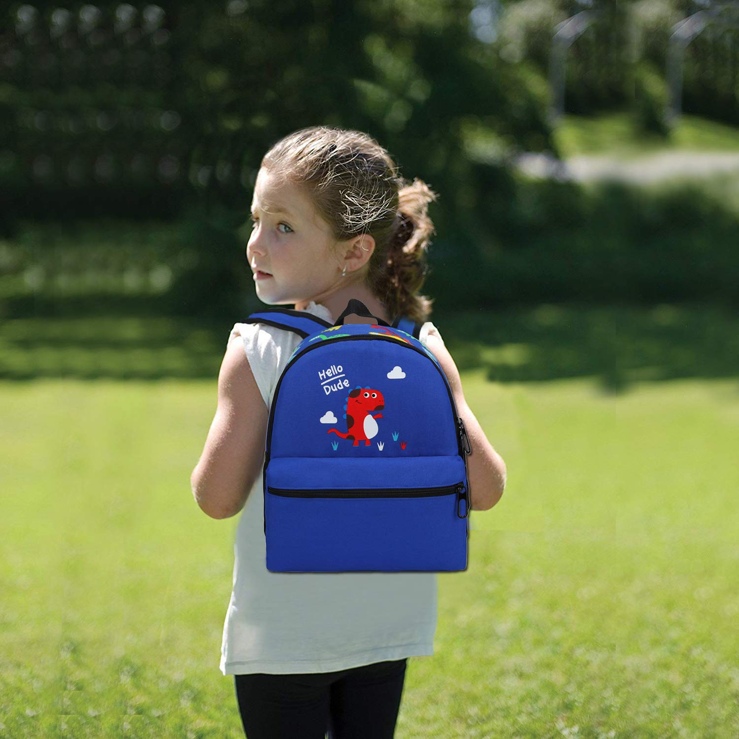 Kids Toddler Backpack Boys with Strap Dinosaur Blue Kindergarten Leash Bookbag (Blue-13)