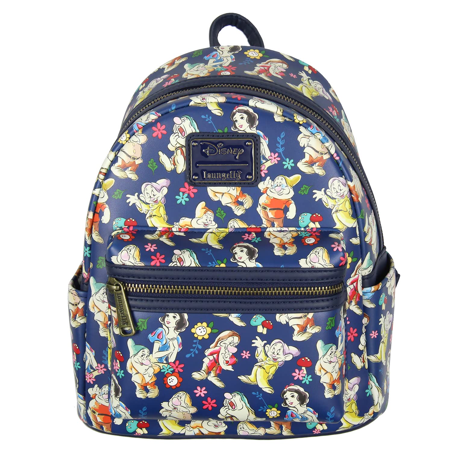Loungefly Disney Snow White and the Seven Dwarfs Floral Watercolor Allover Print Mini Backpack