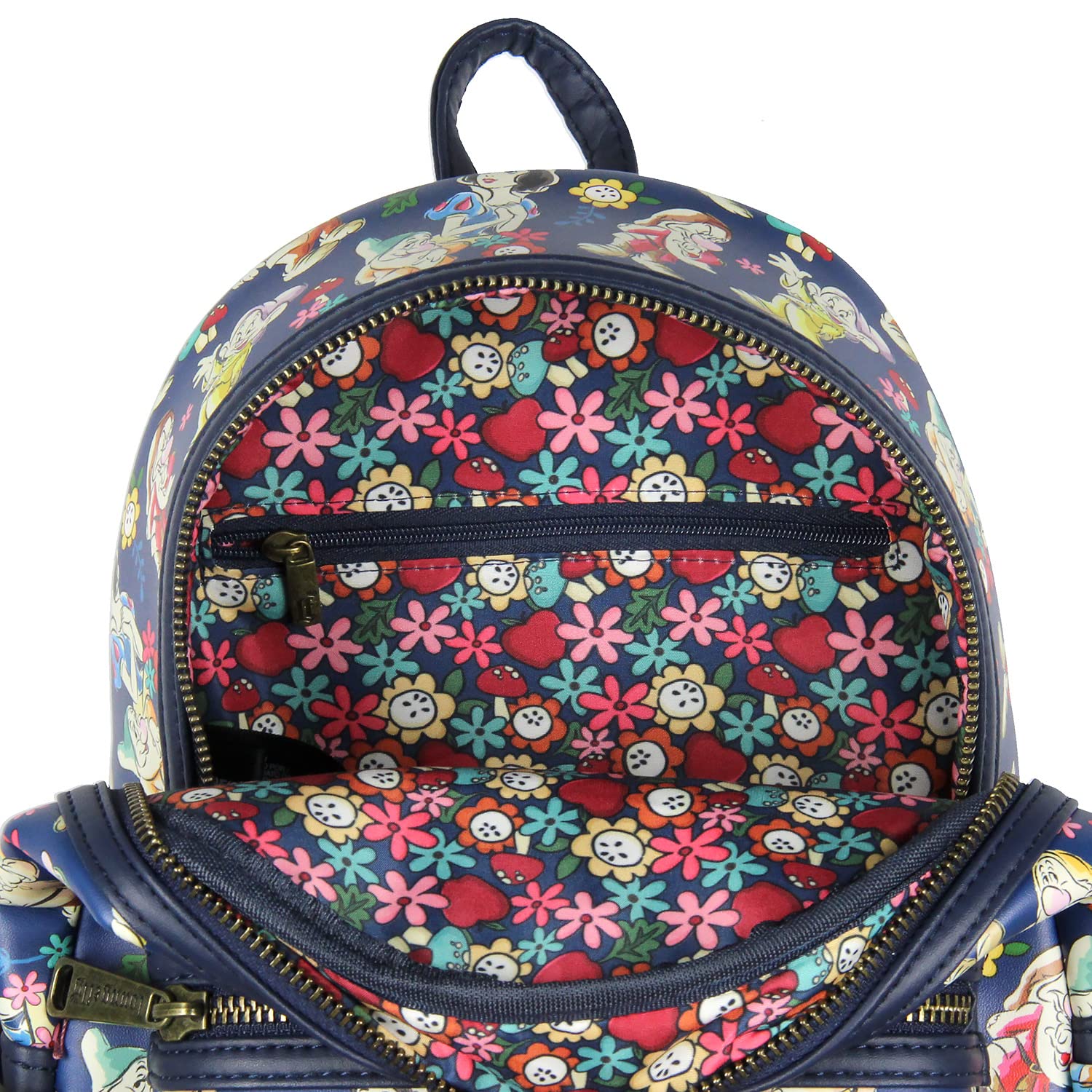 Loungefly Disney Snow White and the Seven Dwarfs Floral Watercolor Allover Print Mini Backpack