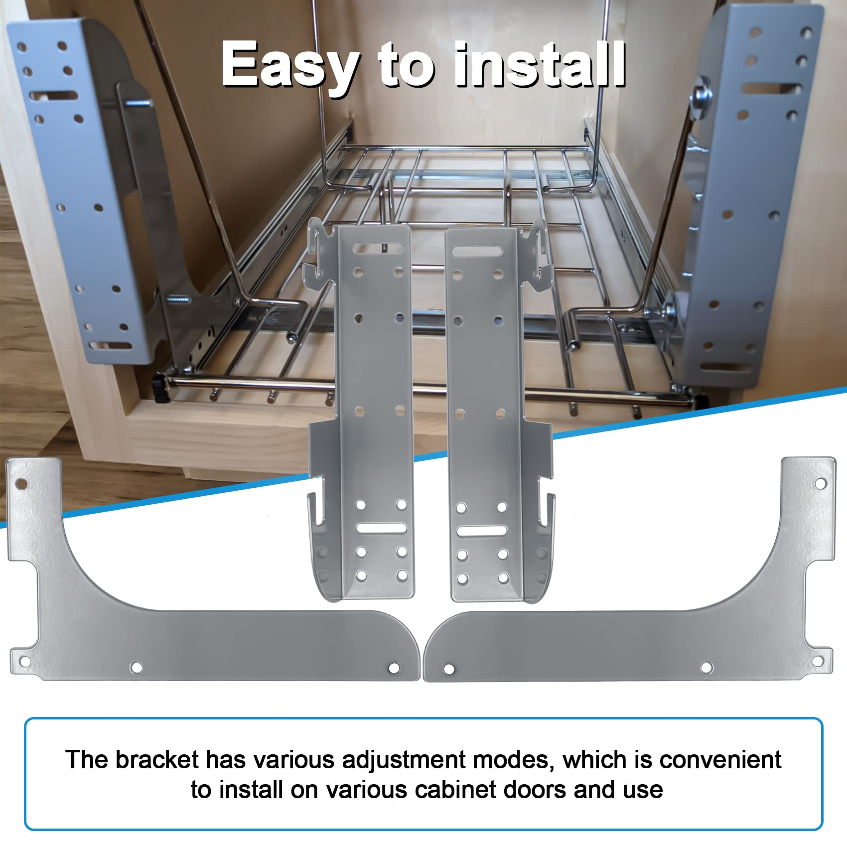 CLERYYE 5WB-DMKIT Door Mount Kit Compatible with Rev-A-Shelf 5WB1 5WB2 5CW2 Series Home Kitchen Cookware Organizers,Waste Containers,Cabinet Pull Out Wire Baskets - Easy to Install