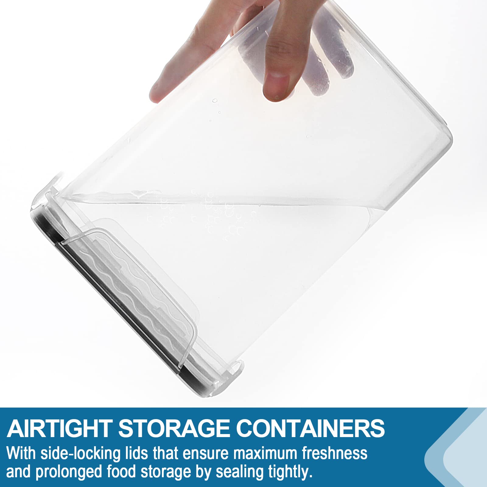 VERONES Large Tall Airtight Food Storage Containers, 10 PACK Plastic Airtight Kitchen & Pantry Organization, Ideal for Flour & Sugar - BPA-Free Plastic Canisters with Labels