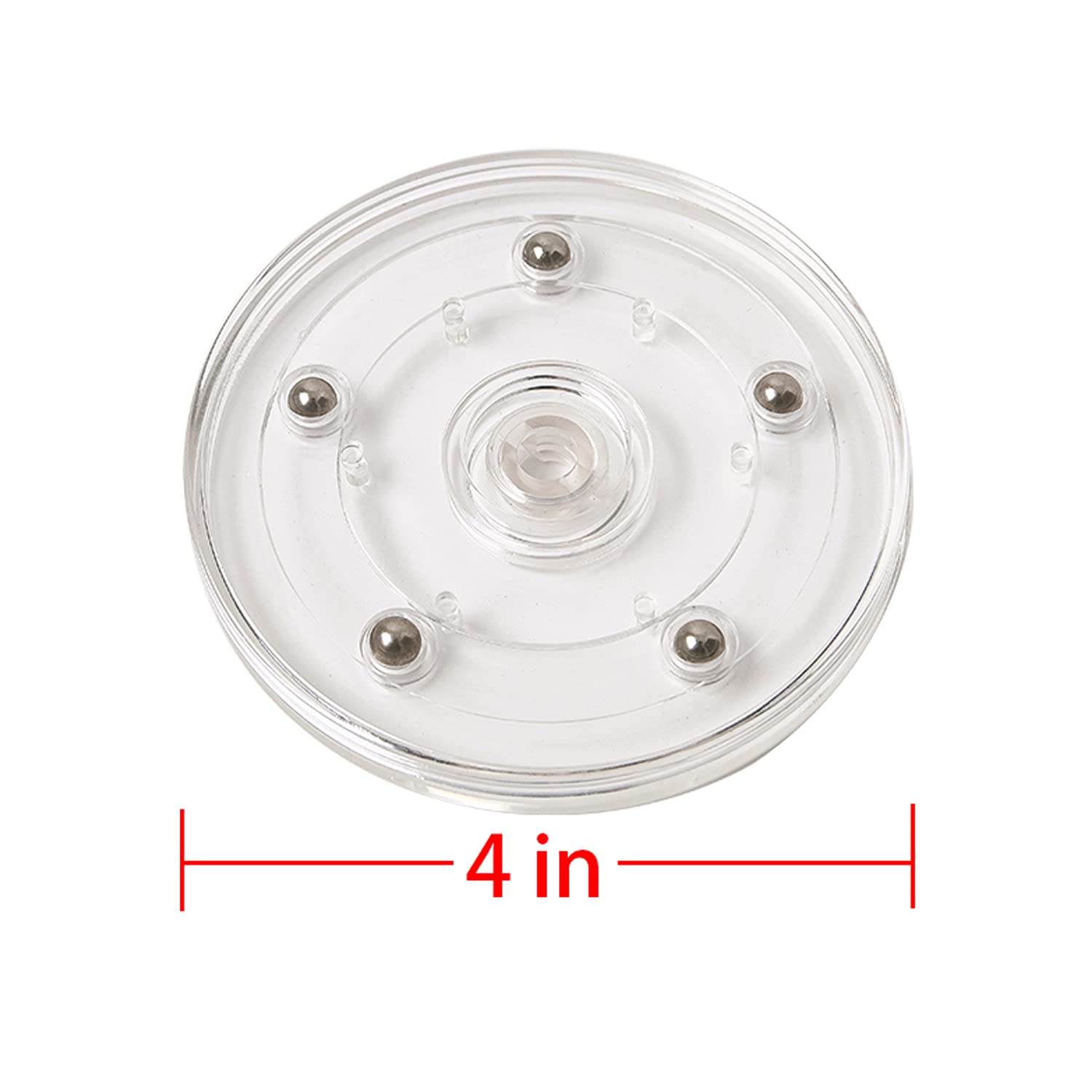 2 Pack 4" Lazy Susan Turntable Acrylic Ball Bearing Rotating Tray for Spice Rack Table Cake Kitchen Pantry Decorating TV Laptop Computer Monitor