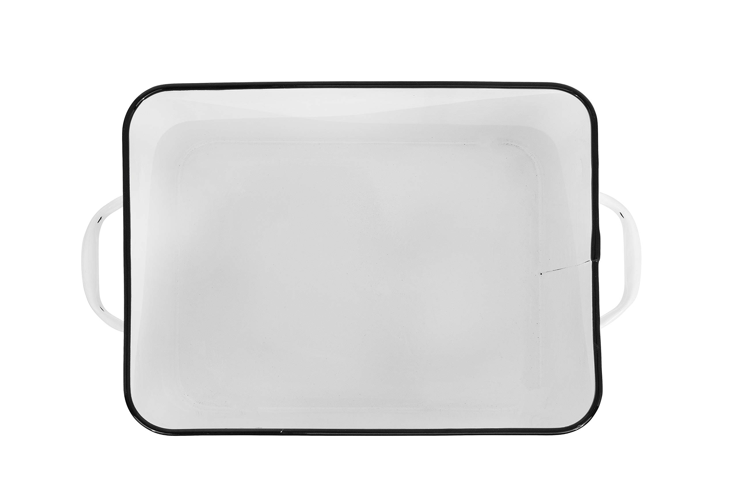 Creative Co-Op Farmhouse Enameled Metal Bread Box with "Bread" Message, White