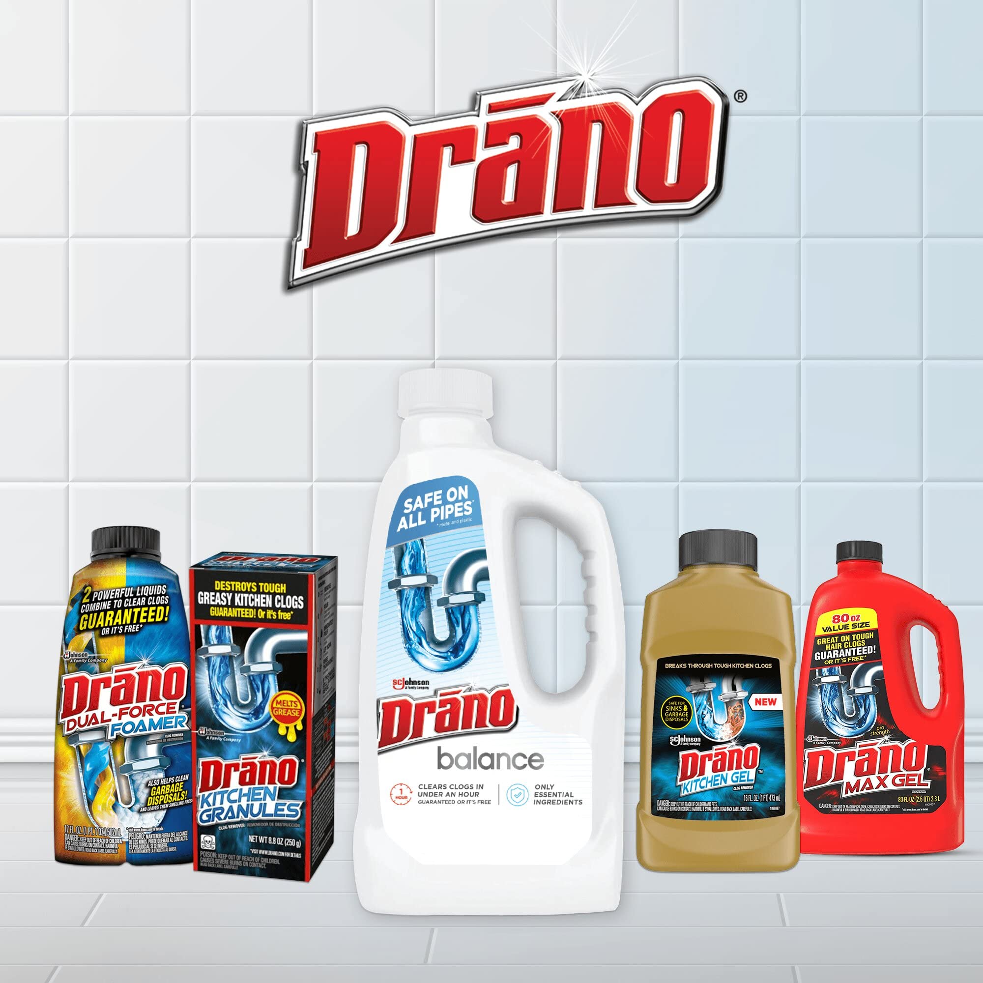 Drano Balance Drain Clog Remover and Cleaner, Non-Corrosive, Formulated Using Only Essential Ingredients, 32 Fl Oz