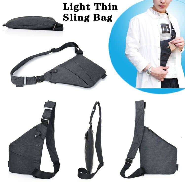 Travel Sling Bag Light Thin Chest Shoulder Bag Anti-Thief Crossbody Personal Pocket Bag for Men Shoulder Backpack for Hiking(Right)