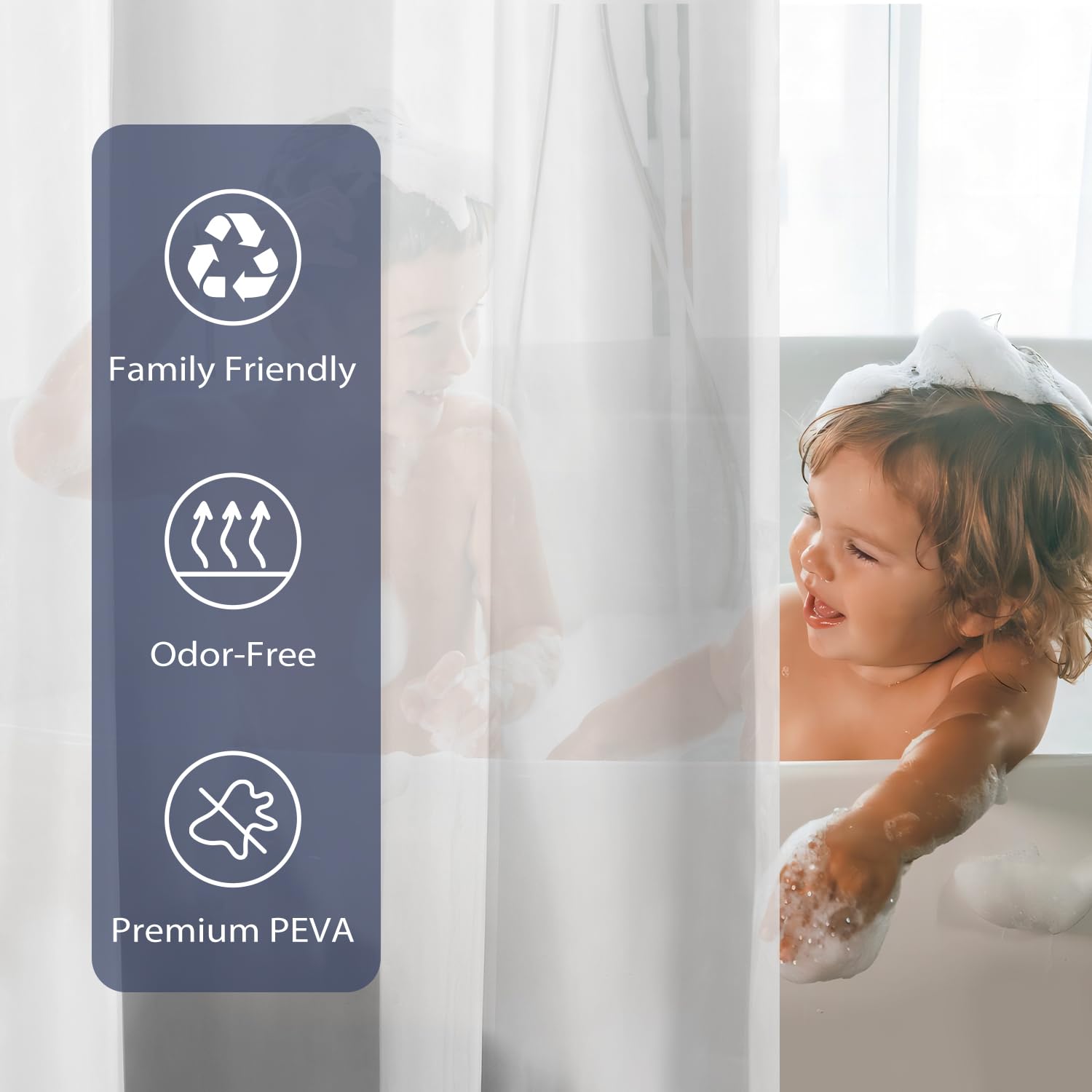 LOVTEX Clear Shower Curtain Liner - 72" x 72" Lightweight Shower Liner for Bathroom Shower Curtain (4G Clear, 1PC)
