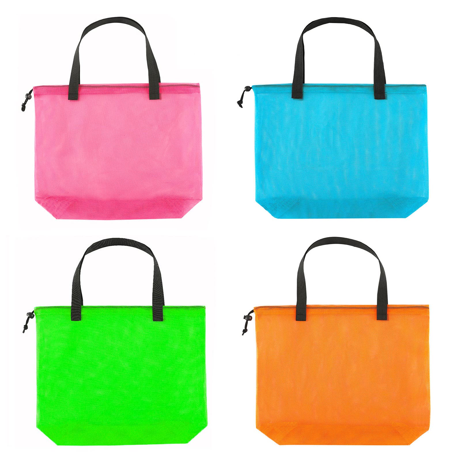Reusable 4Pack Mesh Pool Bag,Mesh Beach Bags With Drawsting For Kid's Toys,Swim,Gift Or Laundry(color1)