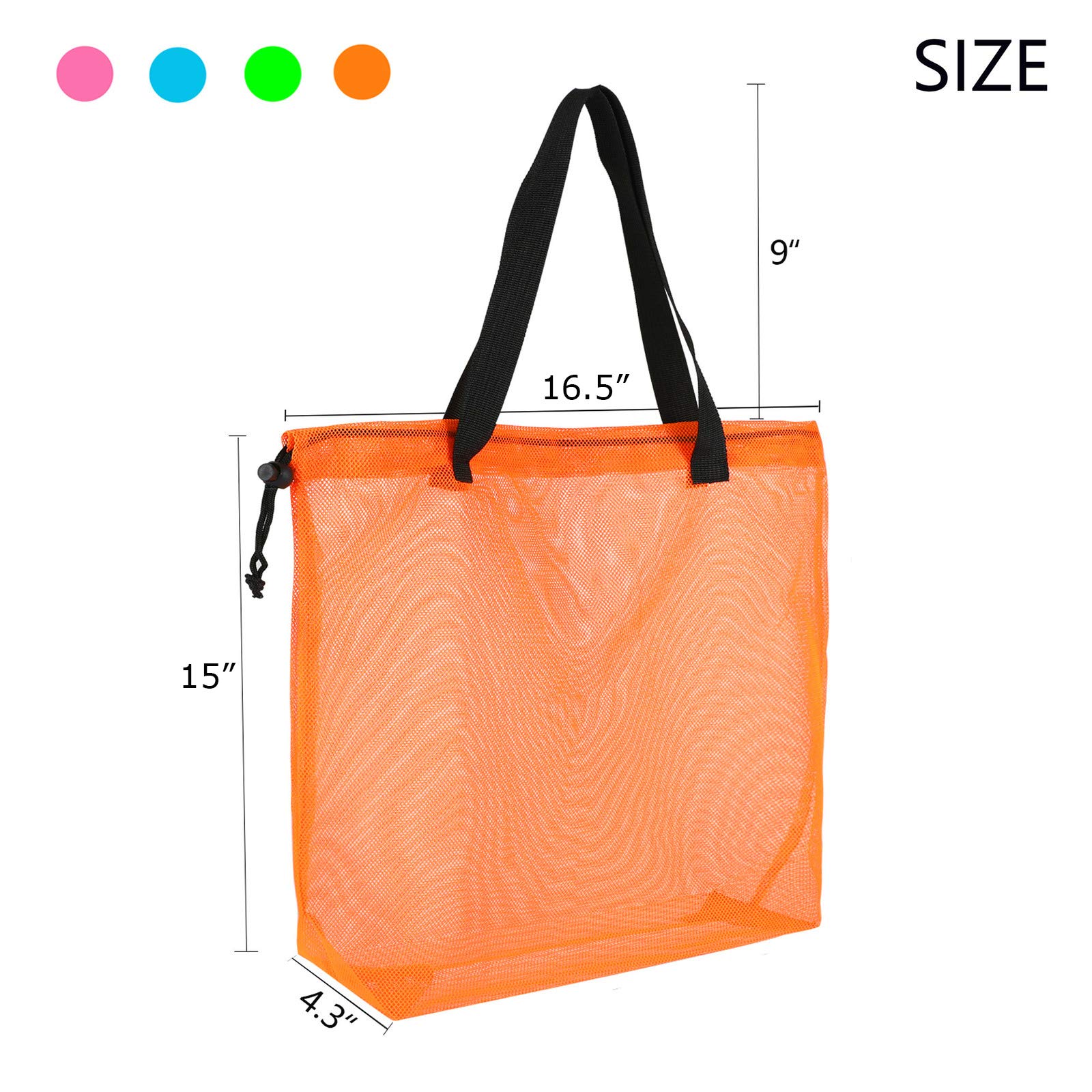 Reusable 4Pack Mesh Pool Bag,Mesh Beach Bags With Drawsting For Kid's Toys,Swim,Gift Or Laundry(color1)