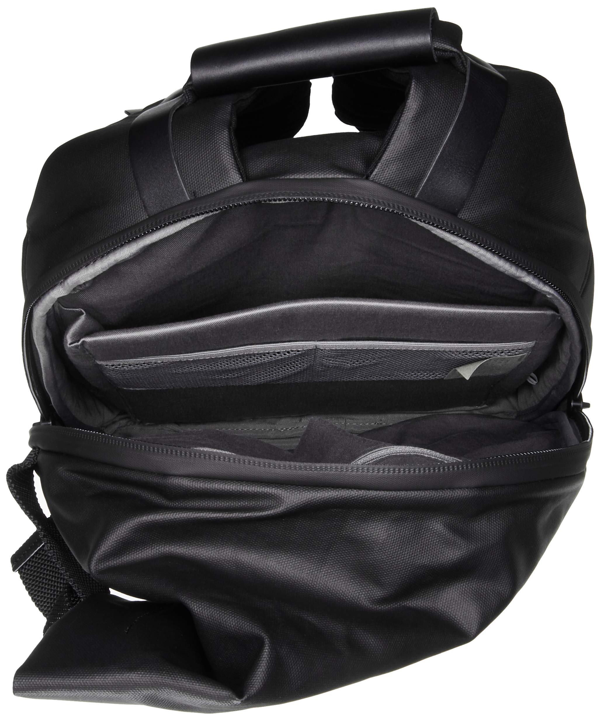 Cote & Ciel Men's Isar Coated Canvas Medium Backpack, Black, One Size
