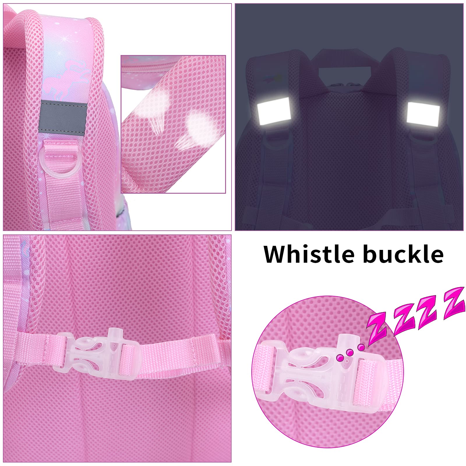 Girls Backpack With Lunch Box,Cute Girl's Backpack Toddler Hiking Backpack Set Pink Backpack for Girls Kindergarten Preschool Elementary with Lunch Box and Pencil Box