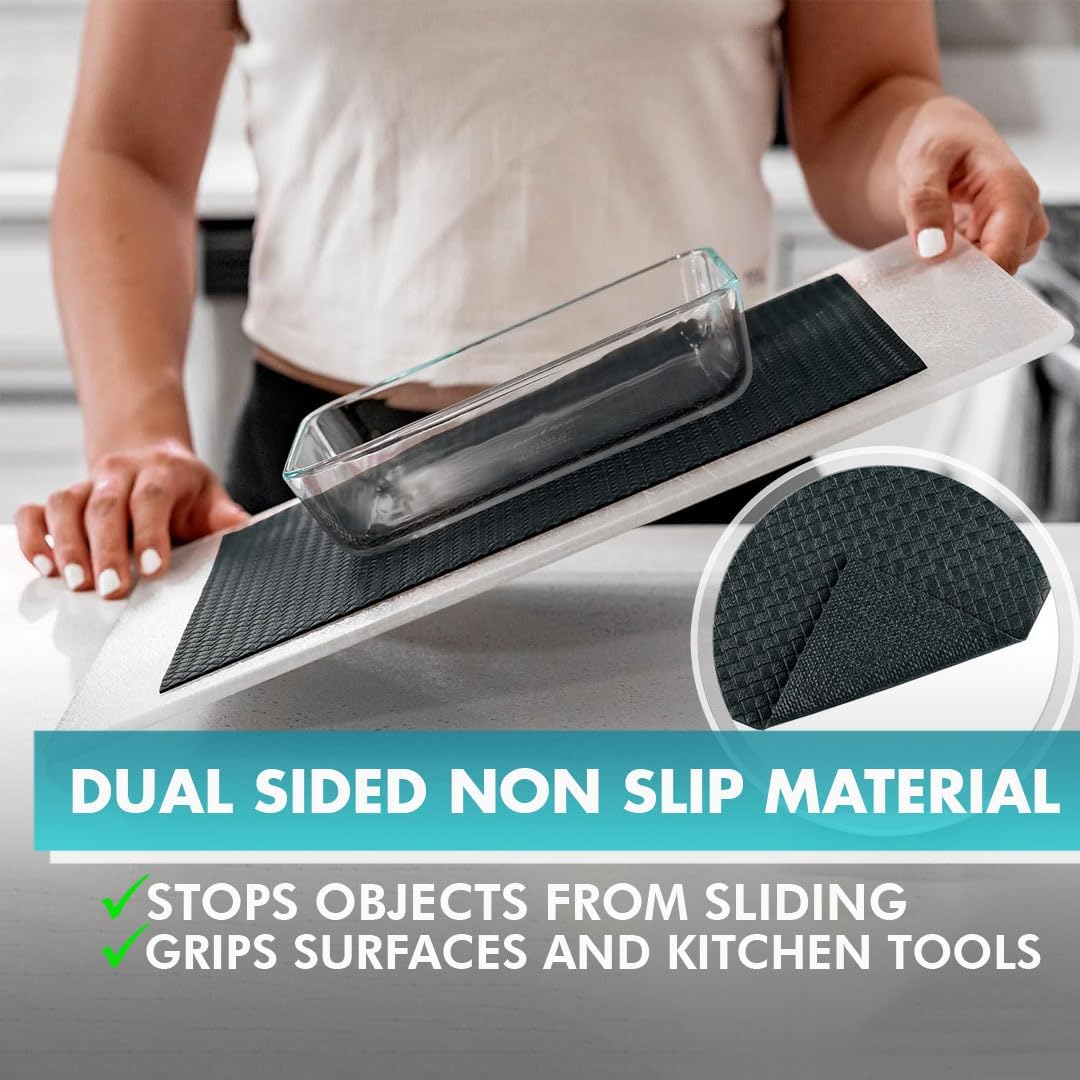 Drawer and Shelf Liner - Truly Non-Slip, Non-Adhesive, Kitchen Cabinet Liners - Heavy, Thick, Durable, Waterproof - Easy Cut to Fit and Protect Any Shelves, Tool Box, Bathroom Surfaces (10 FT, Black)
