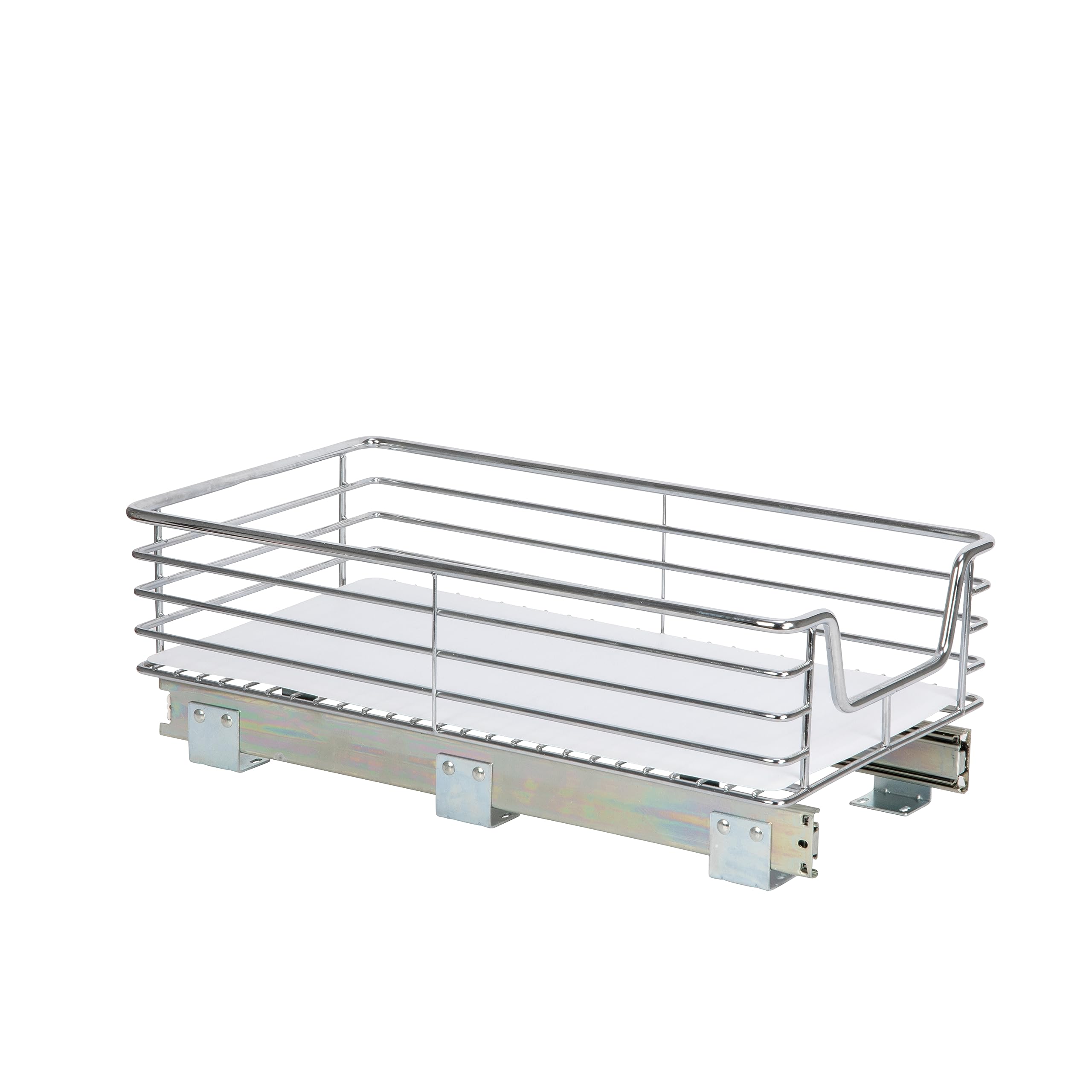 Household Essentials Design Trend 11.5" Extended Depth 1-Tier Single Basket Sliding Shelf Under Cabinet Organizer, White
