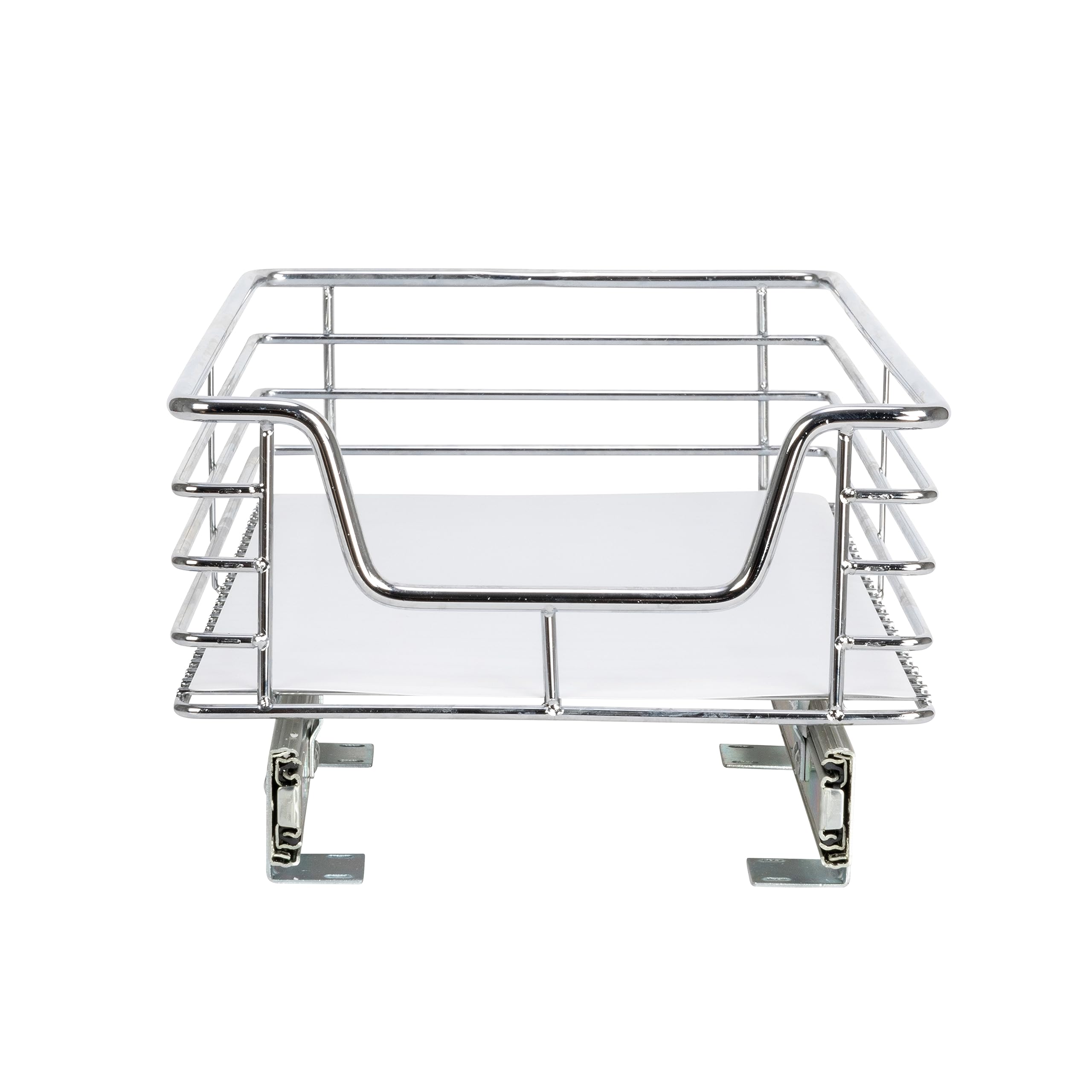 Household Essentials Design Trend 11.5" Extended Depth 1-Tier Single Basket Sliding Shelf Under Cabinet Organizer, White