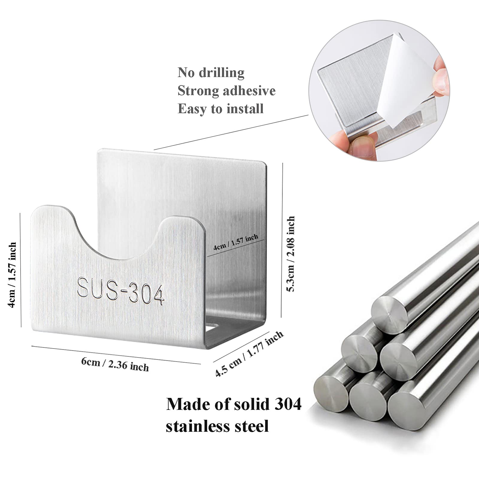 Envibe Sponge Holder, Sponge Holder for Kitchen Sink or Bathroom, 2 Pack, 304 Stainless Steel. (Silver)