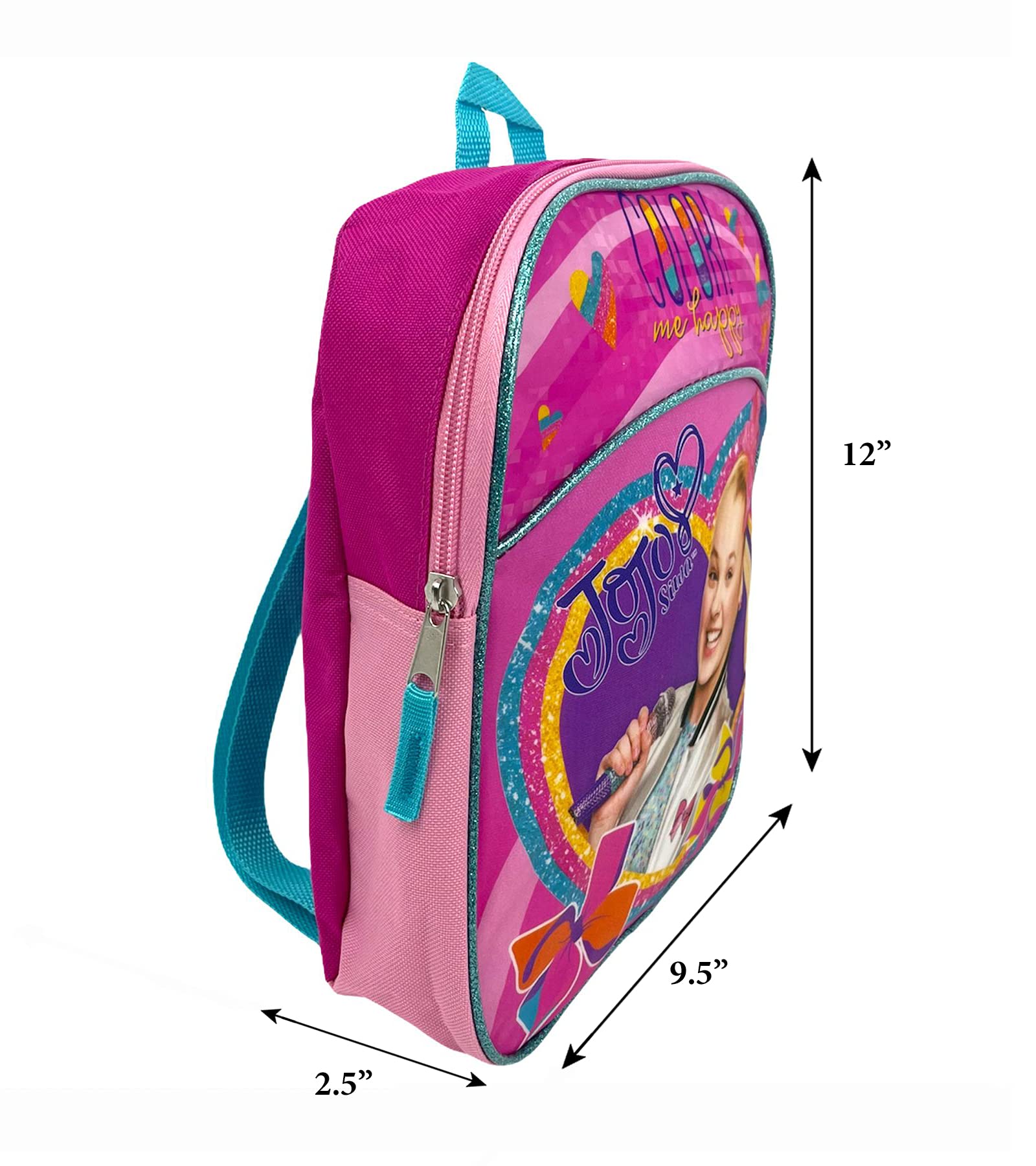 RALME Nickelodeon JoJo Siwa Mini Backpack for Girls & Toddlers - 12 Inch - Pink, Purple, Blue