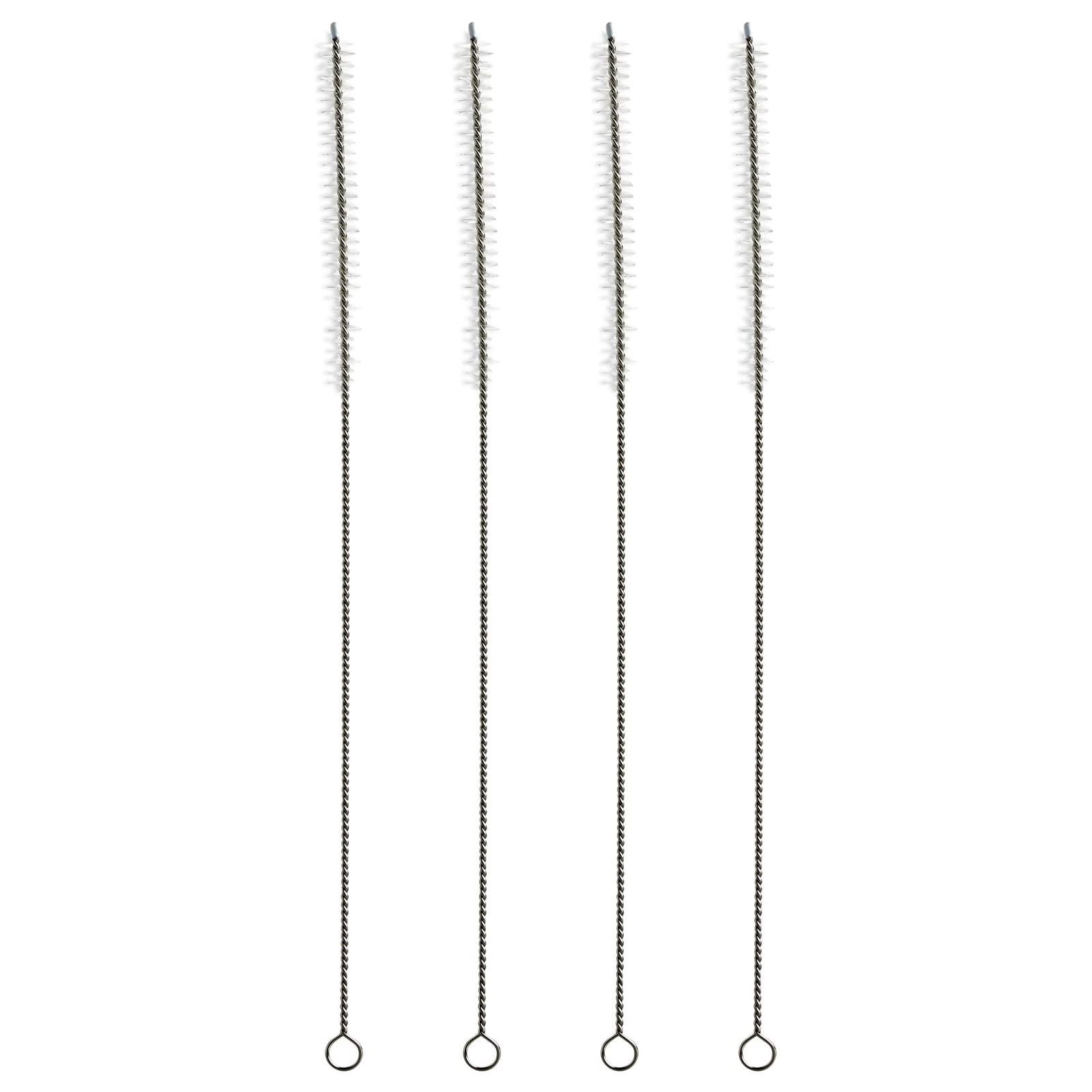 4 Pack Metal Straw Cleaner Brush, Extra Long Stainless Steel with Bristles for Cleaning Water Bottles, Boba Straws, Pipes, Tubes (12 in)