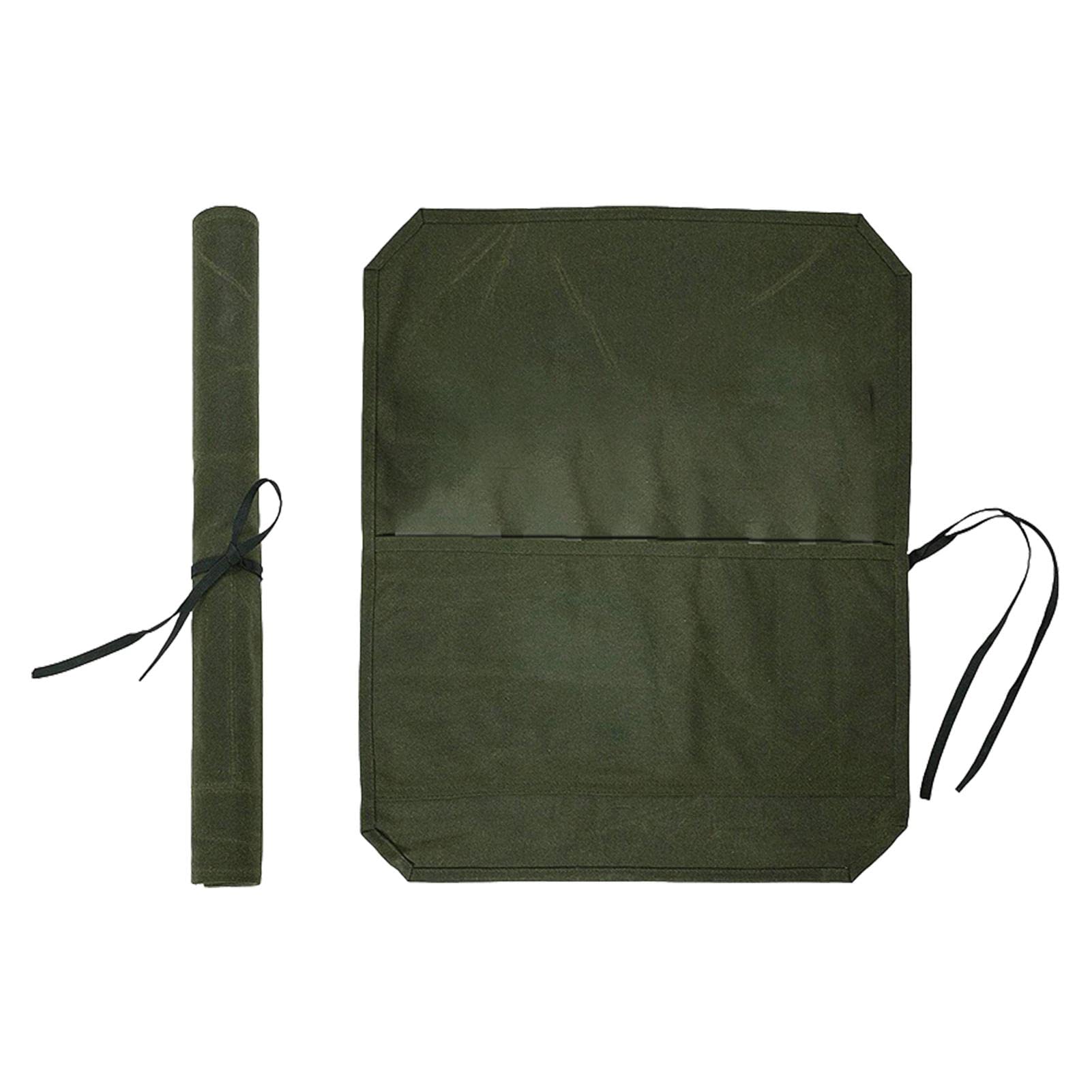 Knives Holder Roll Bag | Waxed Canvas Knifes Cultery Carrier,Knifes Roll, Chef Knifes Roll Case with 7 Slots Home Kitchen Cooking Tools, and Utensils Wrap Bag Wallet Huugy