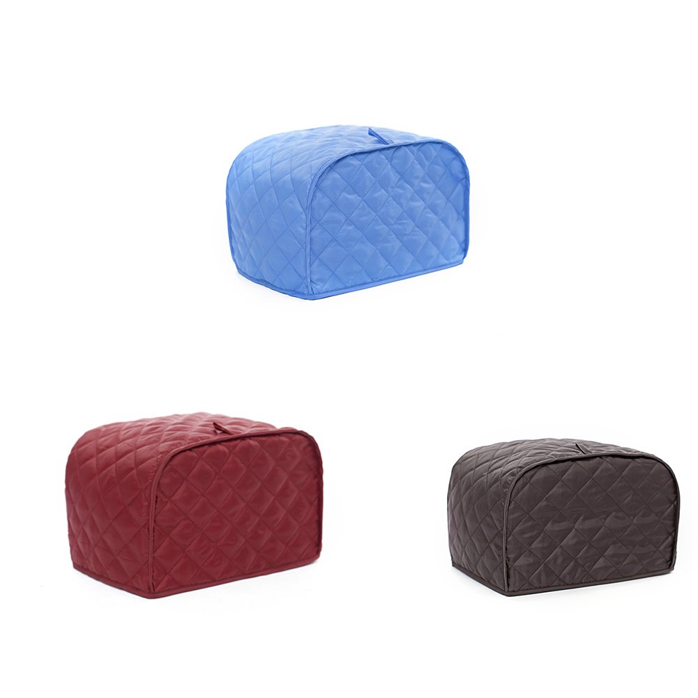 Toaster Cover, Polyester Quilted Four Slice Toaster Appliance Cover, Dust and Fingerprint Protection, Machine Washable-2 YR Warranty (12W x 11D x 8.5H, Red Polyester)
