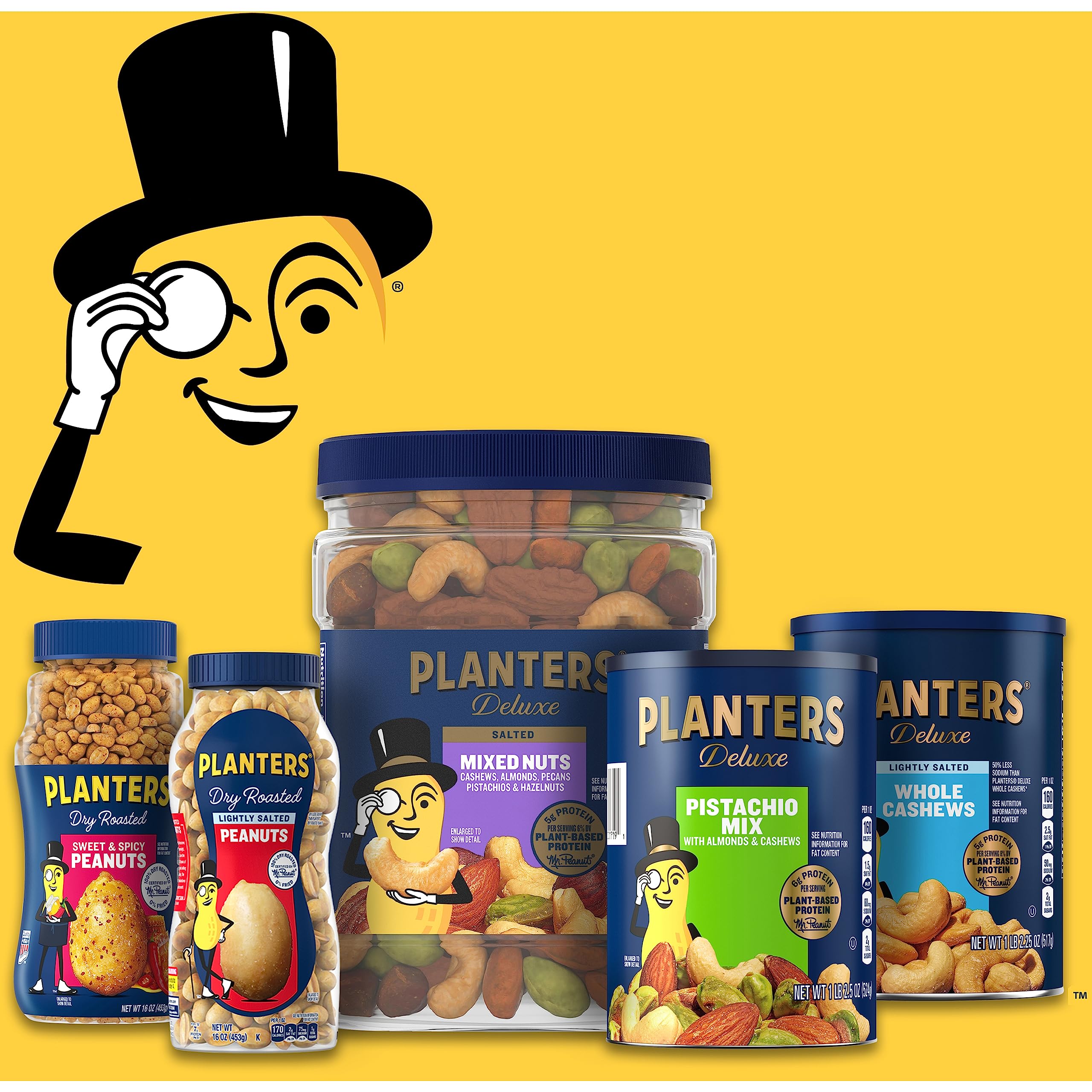 Planters Mixed Nuts Less Than 50% Peanuts with Peanuts (Almonds, Cashews, Brazil Nuts, Pecans & Sea Salt, 3.0 lb Canister)