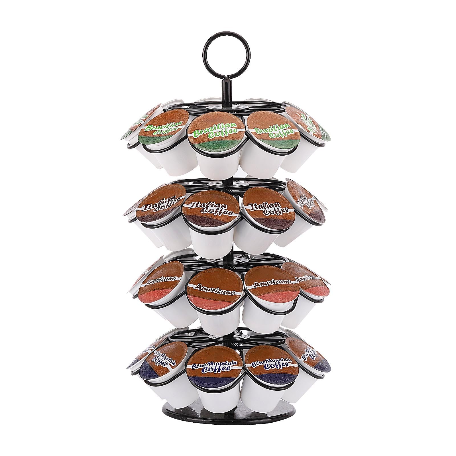 Tecbeauty Coffee Pod Holder, K Cup Holders for Counter, K Cup Carousel, Coffee Pods Storage Organizer Stand (Capacity of 36 Pods) - Rotatable