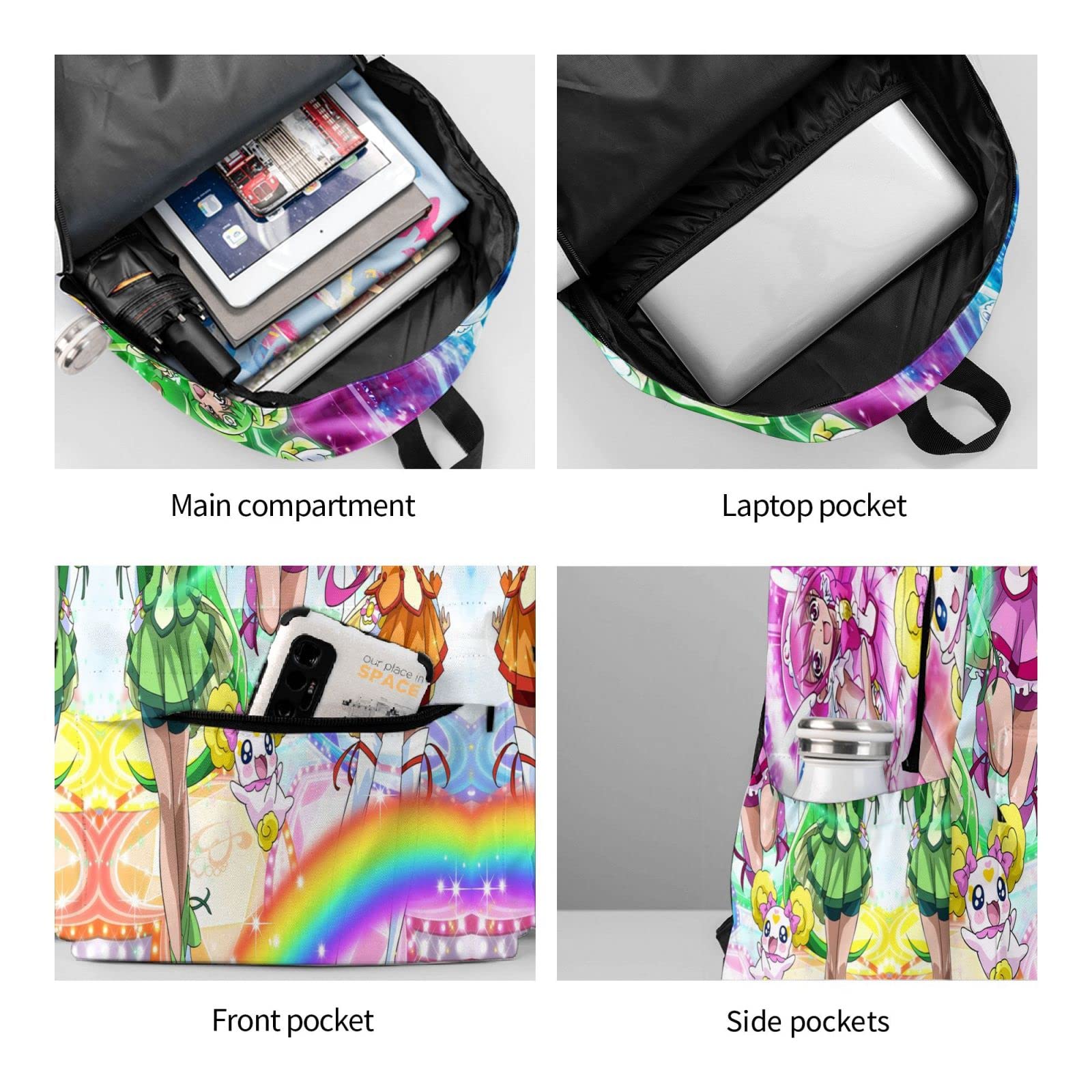 Ennankob anime cartoon backpack anime Backpack 3d Casual Light Weight Bookbags for girls women