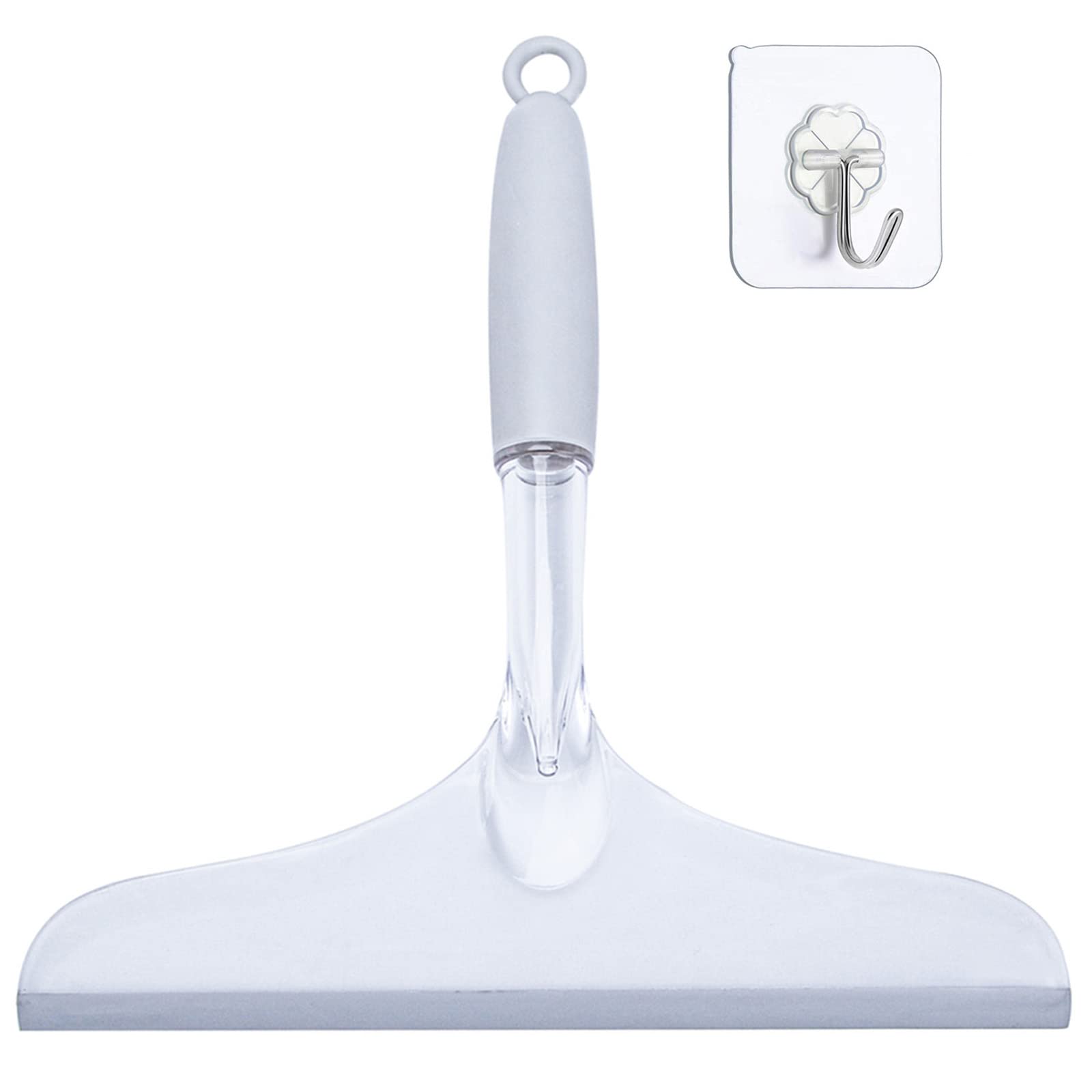 Shower Squeegee for Bathroom Shower Glass Doors, Rubber Window Cleaner Squeegee, Clear Plastic Car Windshield Cleaning Squeegee