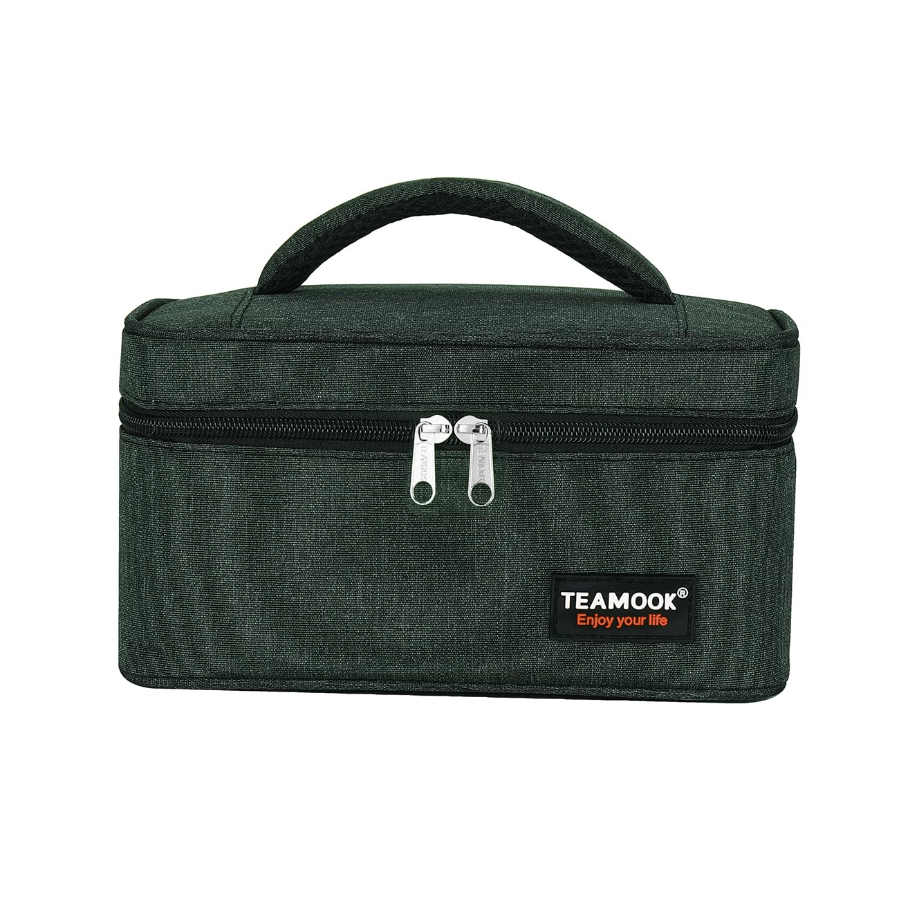TEAMOOK Small Lunch Bag Mini Lunch Box Insulated Portable for Adults Men Women Work with Handle Black
