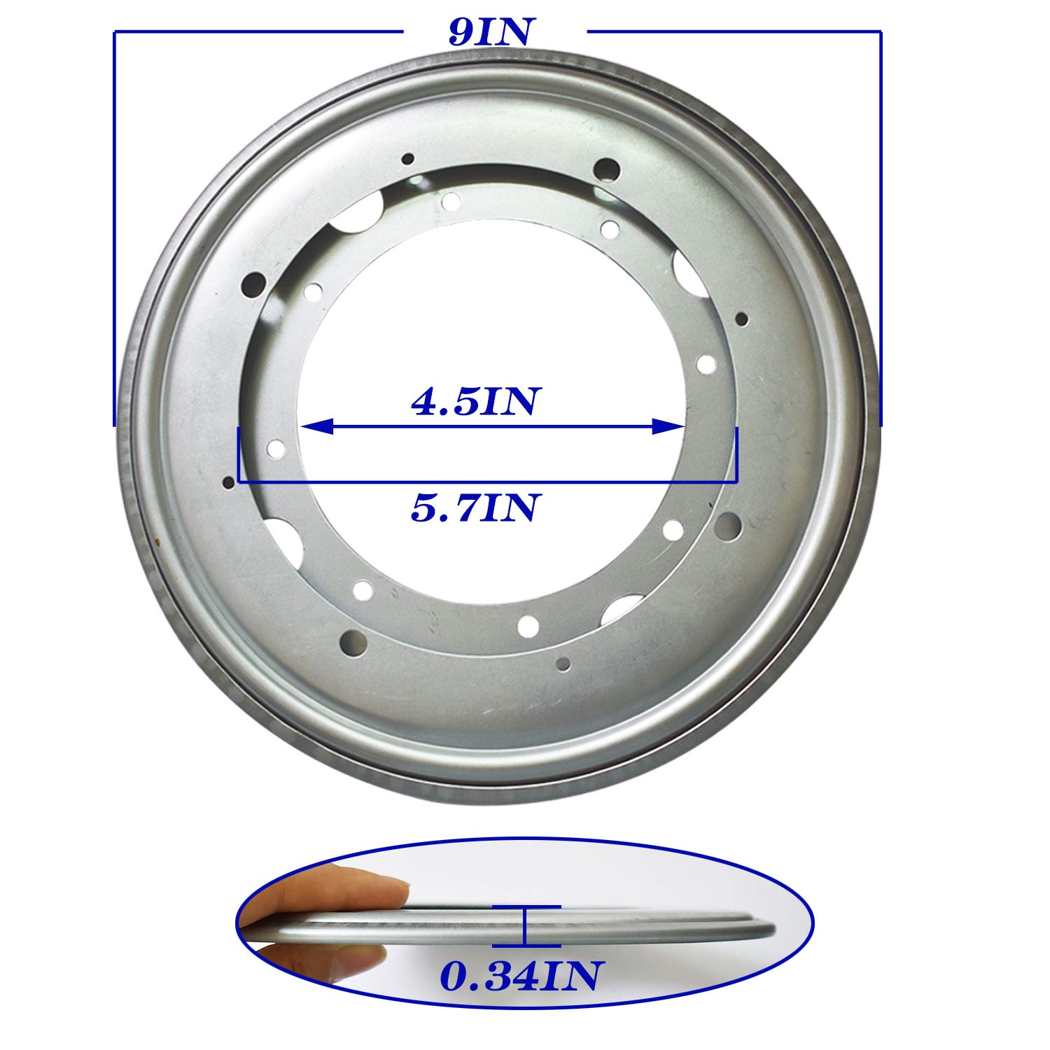2Pack Lazy Susan Hardware, 9" Rotating Bearing Plate 5/16” Thick, 750lbs Lazy Susan Turntable Swivel Base for Rotating Table, Serving Tray, Kitchen Storage, Book Rack, Corner Shelves, Dollhouse