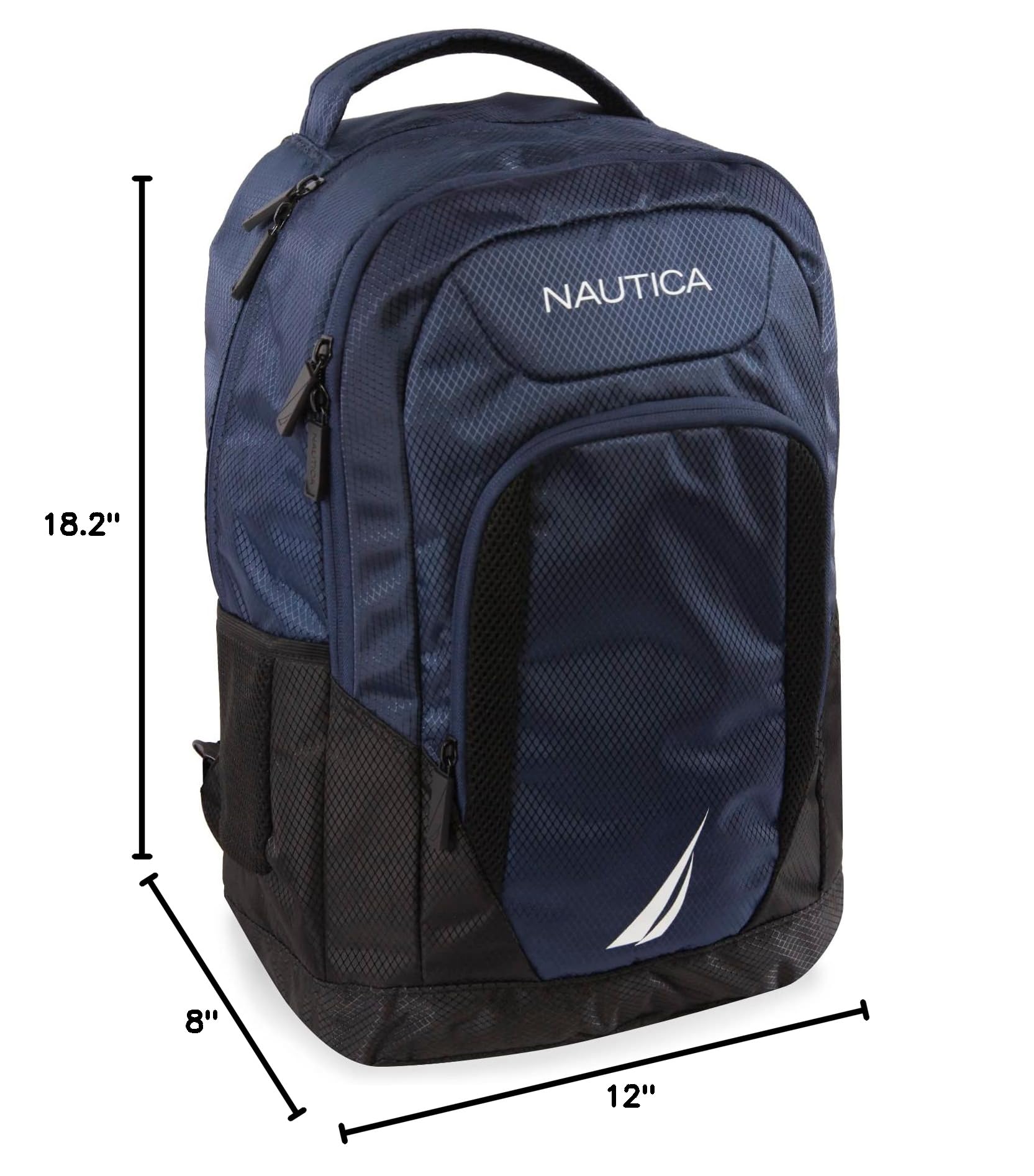Nautica Backpack, Navy Black, 18"