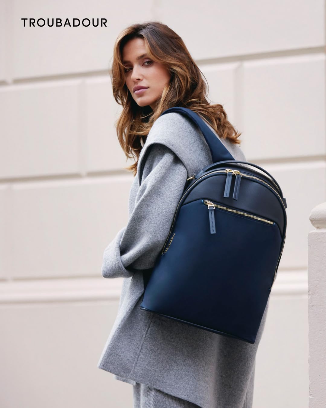 Troubadour Ember Backpack - Luxury Multipurpose Backpack - Made from Lightweight, Waterproof, Vegan Materials - Spacious Organization - Perfect for Travel, Work, School, the Gym, or On-The-Go - Navy