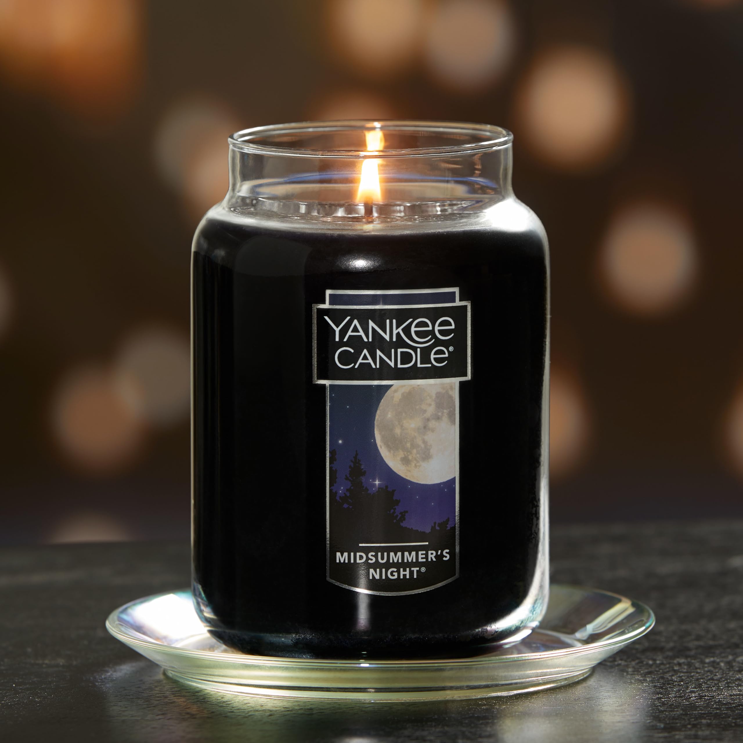 Yankee Candle MidSummer's Night Scented, Classic 22oz Large Jar Single Wick Candle, Over 110 Hours of Burn Time