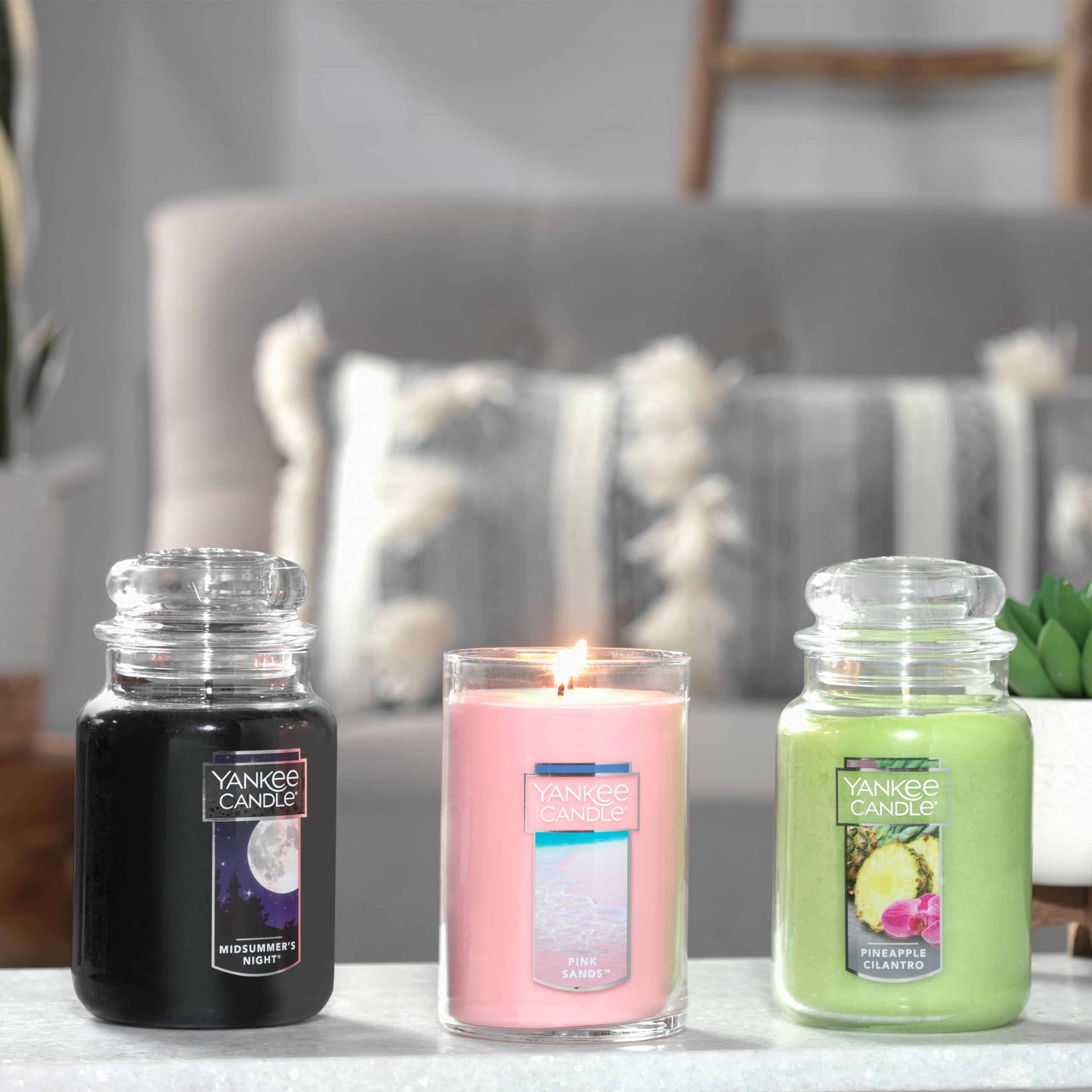 Yankee Candle MidSummer's Night Scented, Classic 22oz Large Jar Single Wick Candle, Over 110 Hours of Burn Time